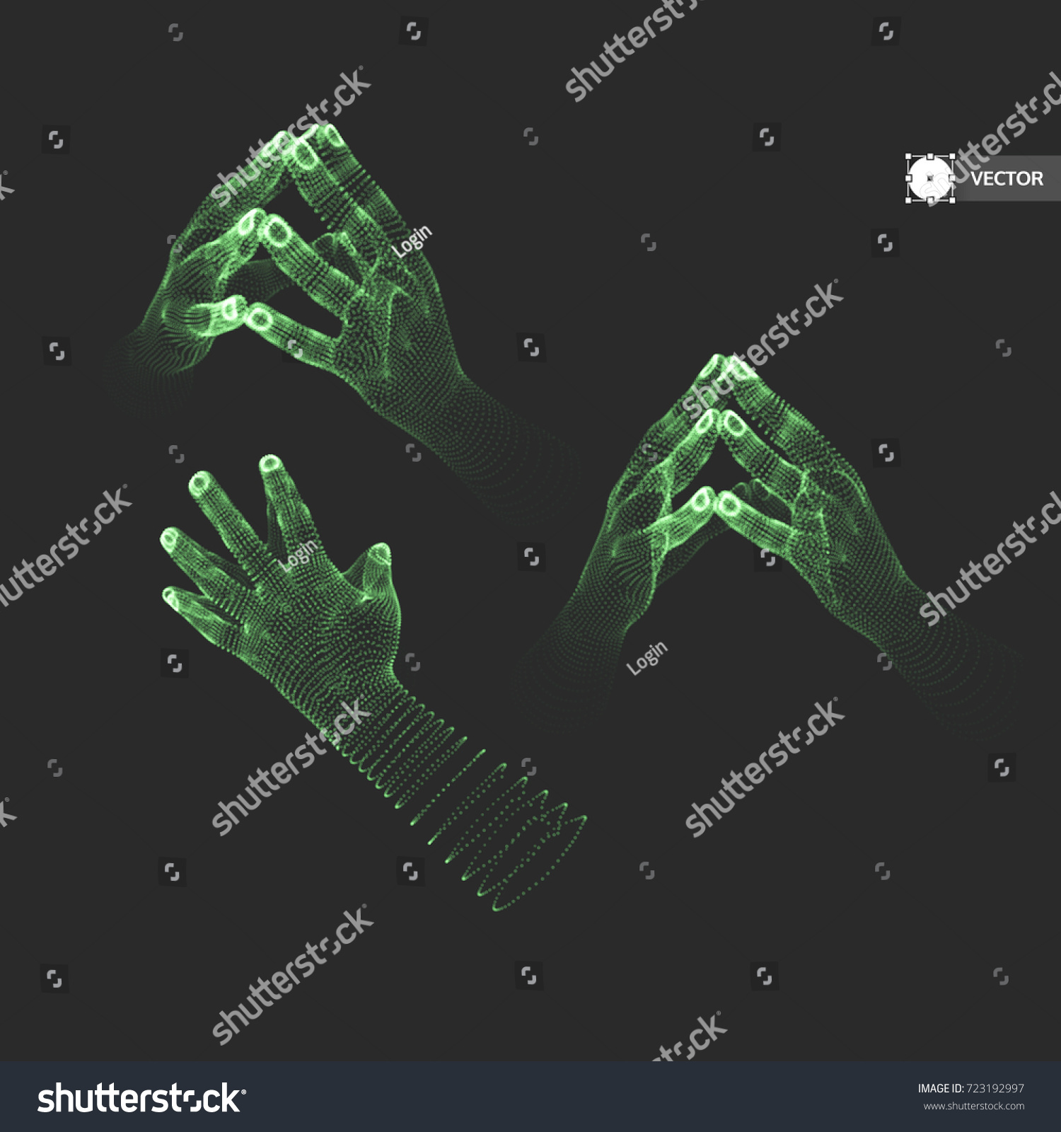 Two Human Hands Connection Structure Business Stock Vector (Royalty ...