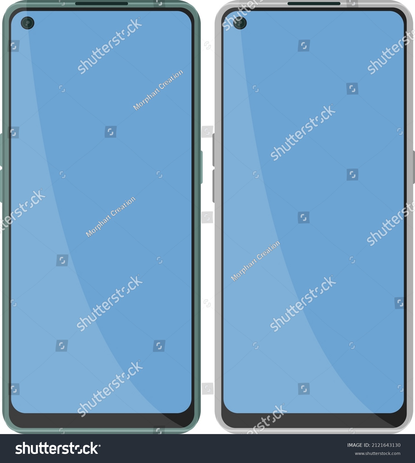 Two Iphones Illustration Vector On White Stock Vector (Royalty Free ...