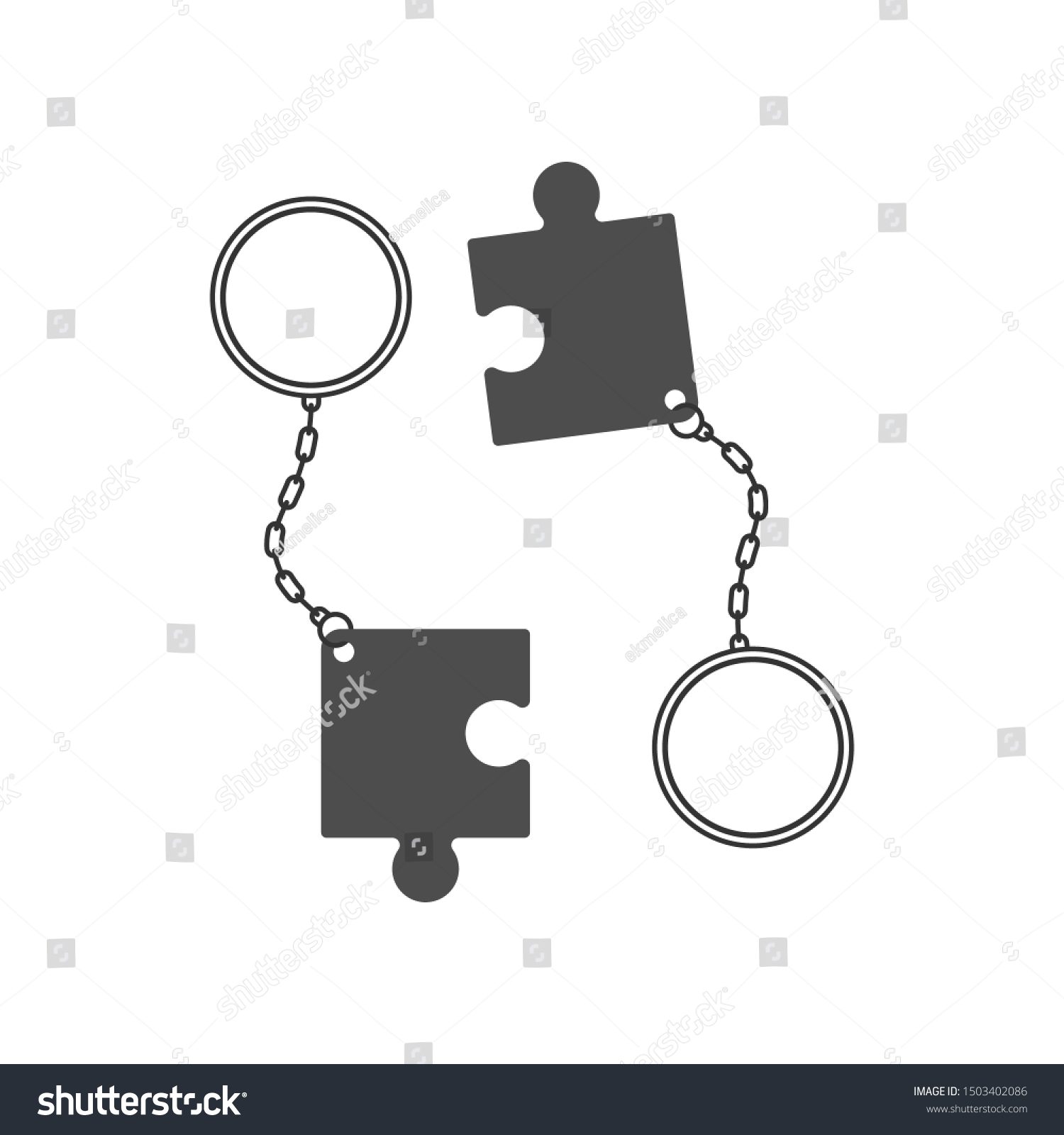 Two Keychains Puzzle Pieces Vector Illustration Stock Vector (Royalty ...