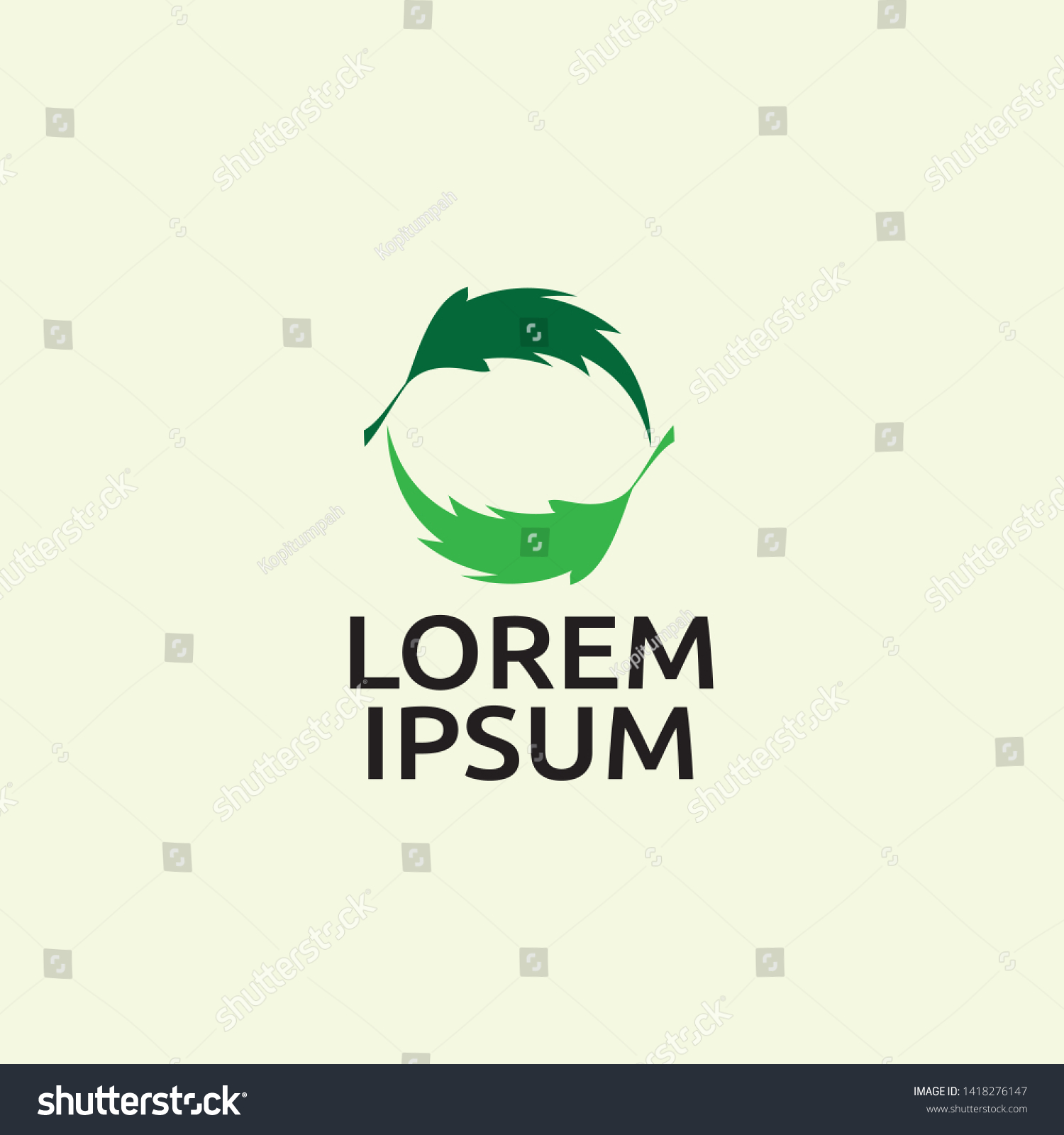 Two Leafs Circled Logo Design Vector Stock Vector (Royalty Free ...