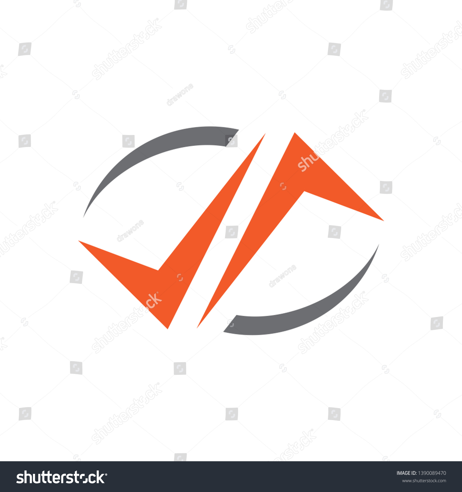 Two Logo Markings Turn Around Stock Vector (Royalty Free) 1390089470