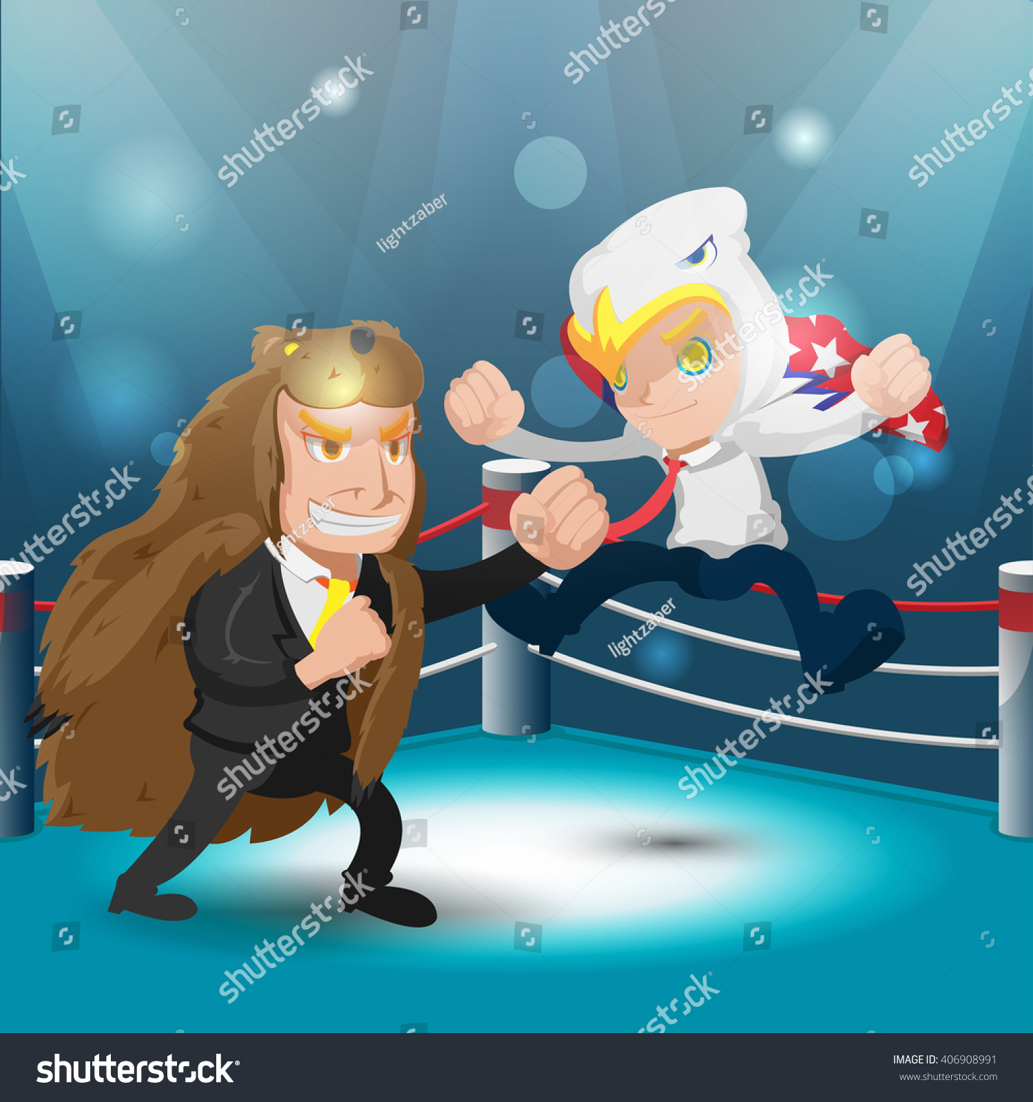 Two Mascot Fight Boxer Eagle Bear Stock Vector (Royalty Free) 406908991 ...