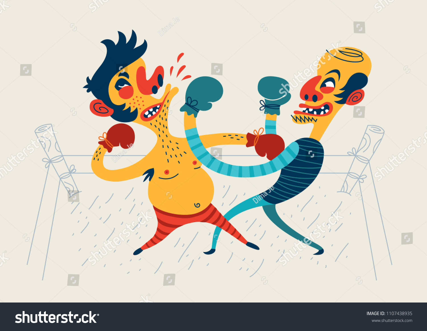 Two Men Boxing Vector Illustration Stock Vector (Royalty Free ...