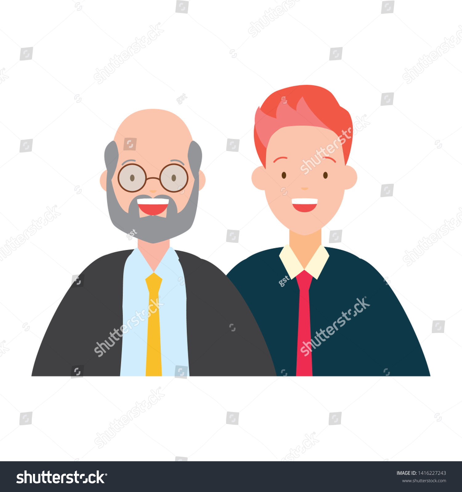 Two Men Diversity Characters Vector Illustration: เวกเตอร์สต็อก (ปลอด ...