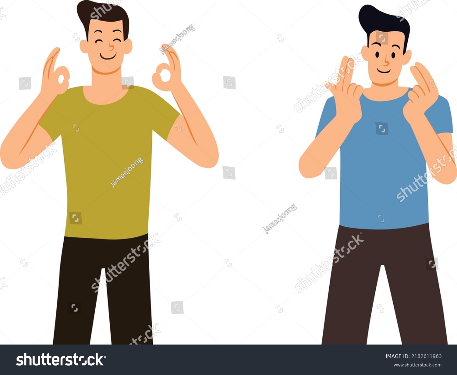 Two Men Raising Their Hands Doing Stock Vector (Royalty Free ...