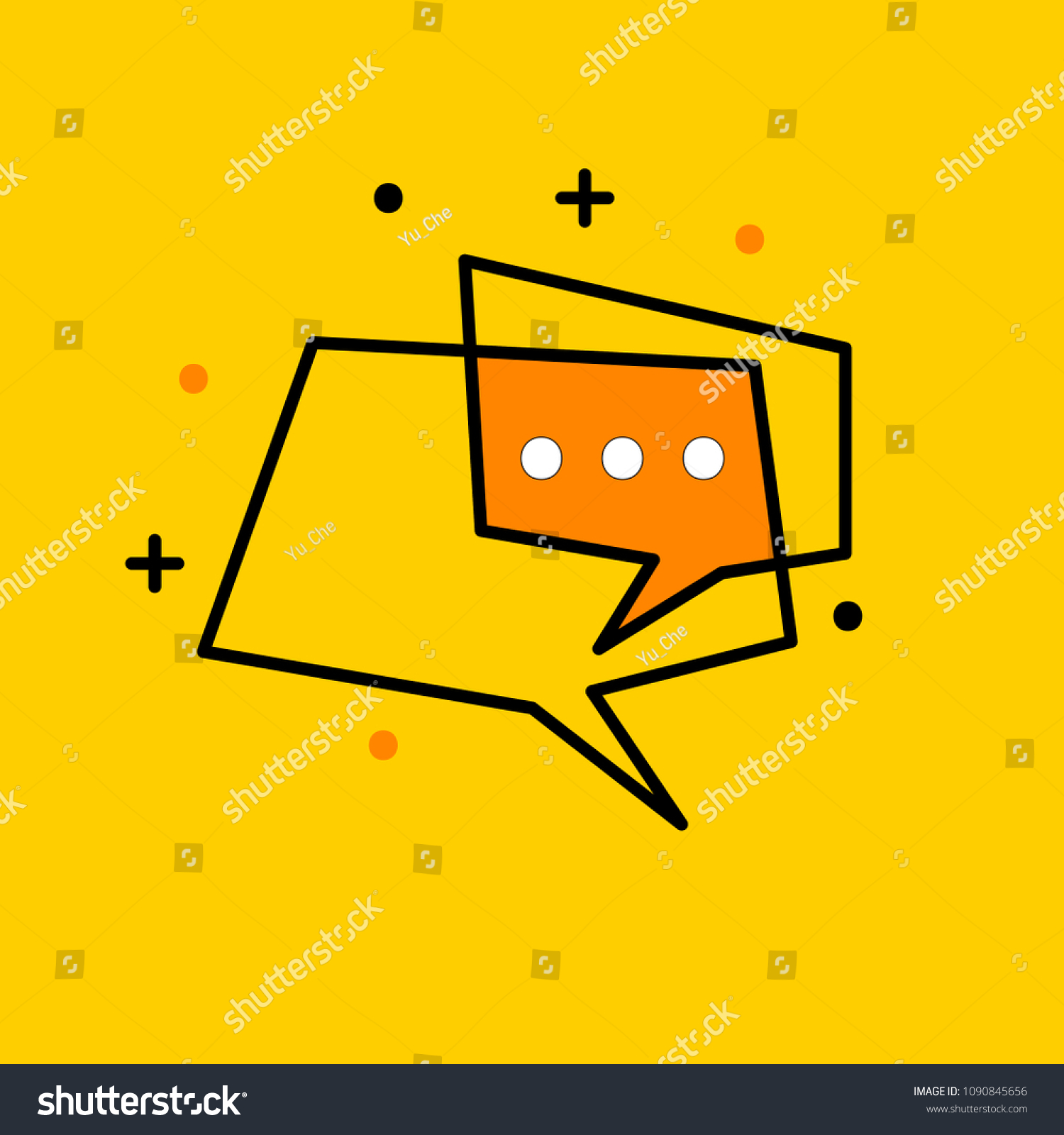 Two Message Bubbles Chat Icon Communication Stock Vector (Royalty Free ...