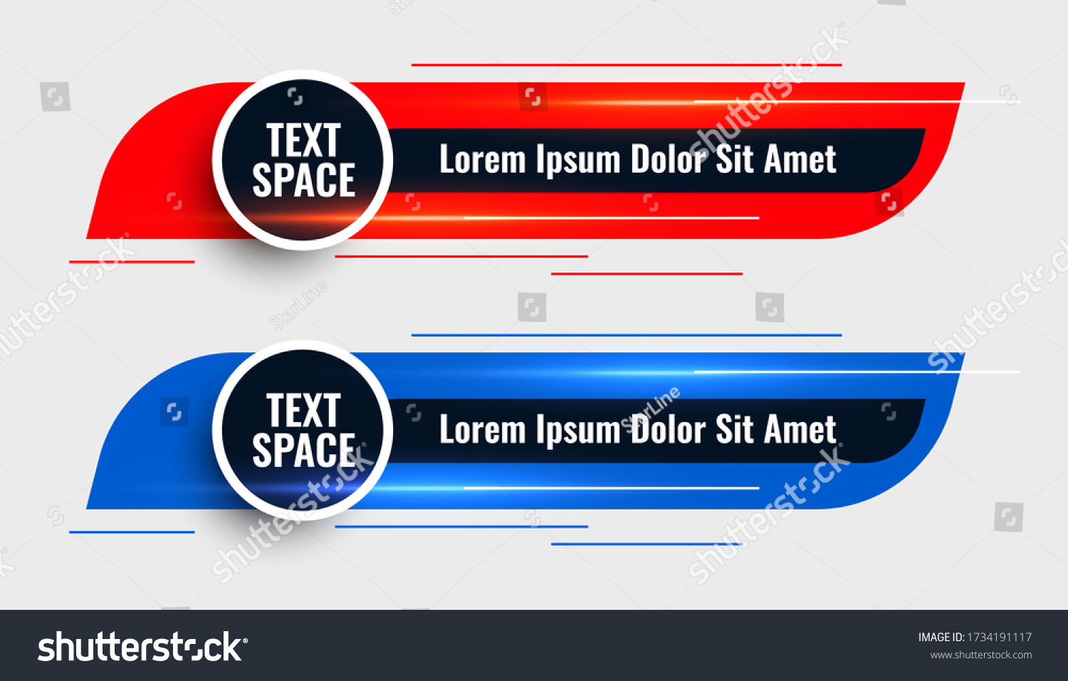 Two Modern Lower Third Template Design: vetor stock (livre de direitos ...