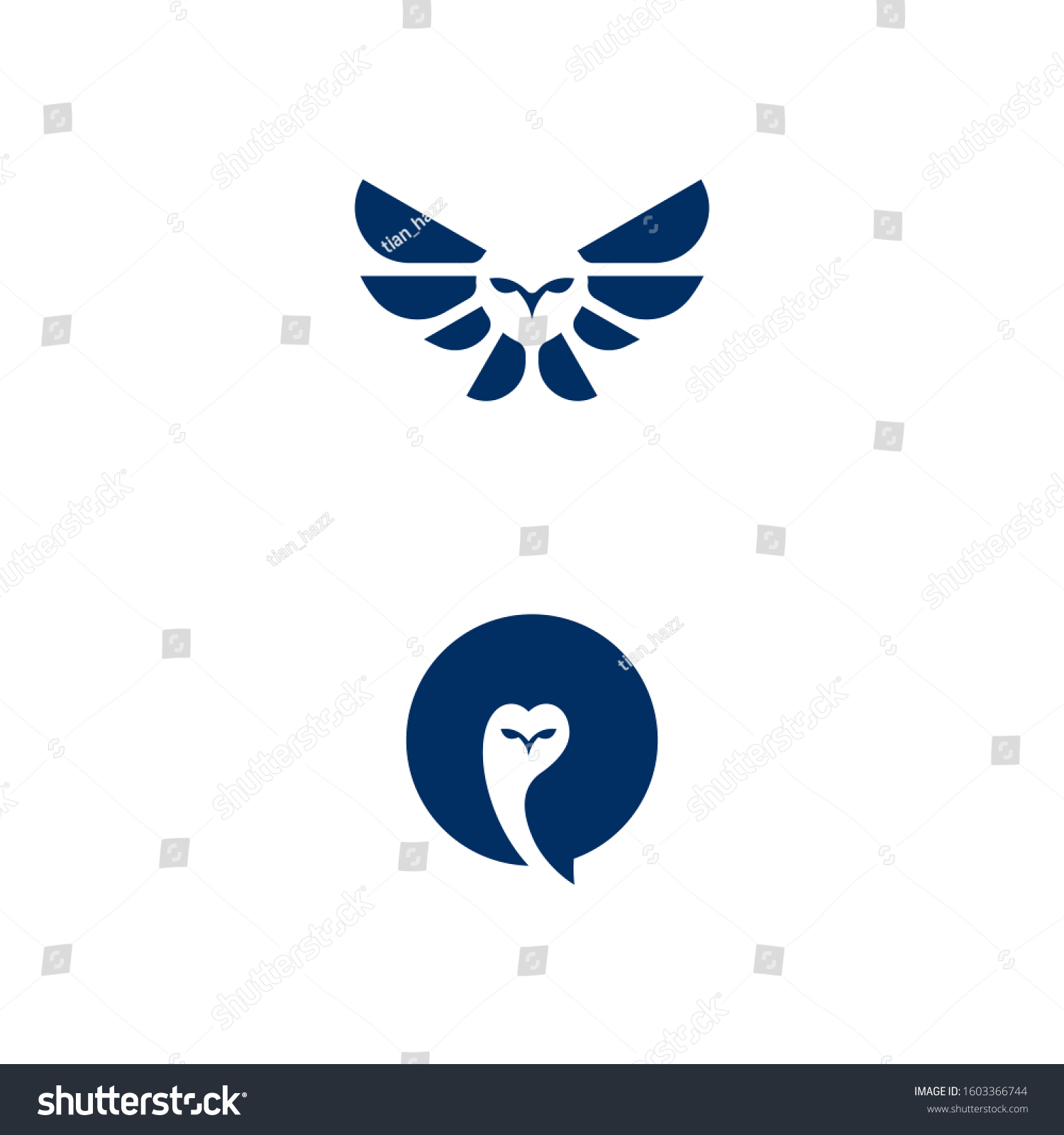 Two Negative Space Owl Logo: เวกเตอร์สต็อก (ปลอดค่าลิขสิทธิ์ ...