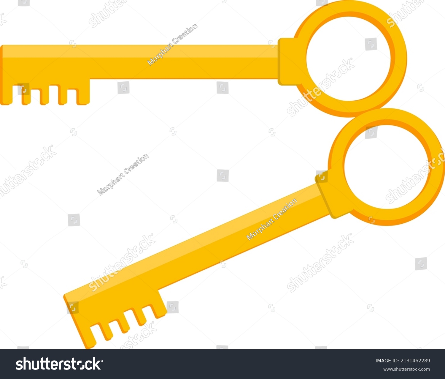 Two Old Keys Illustration Vector On Stock Vector (Royalty Free ...