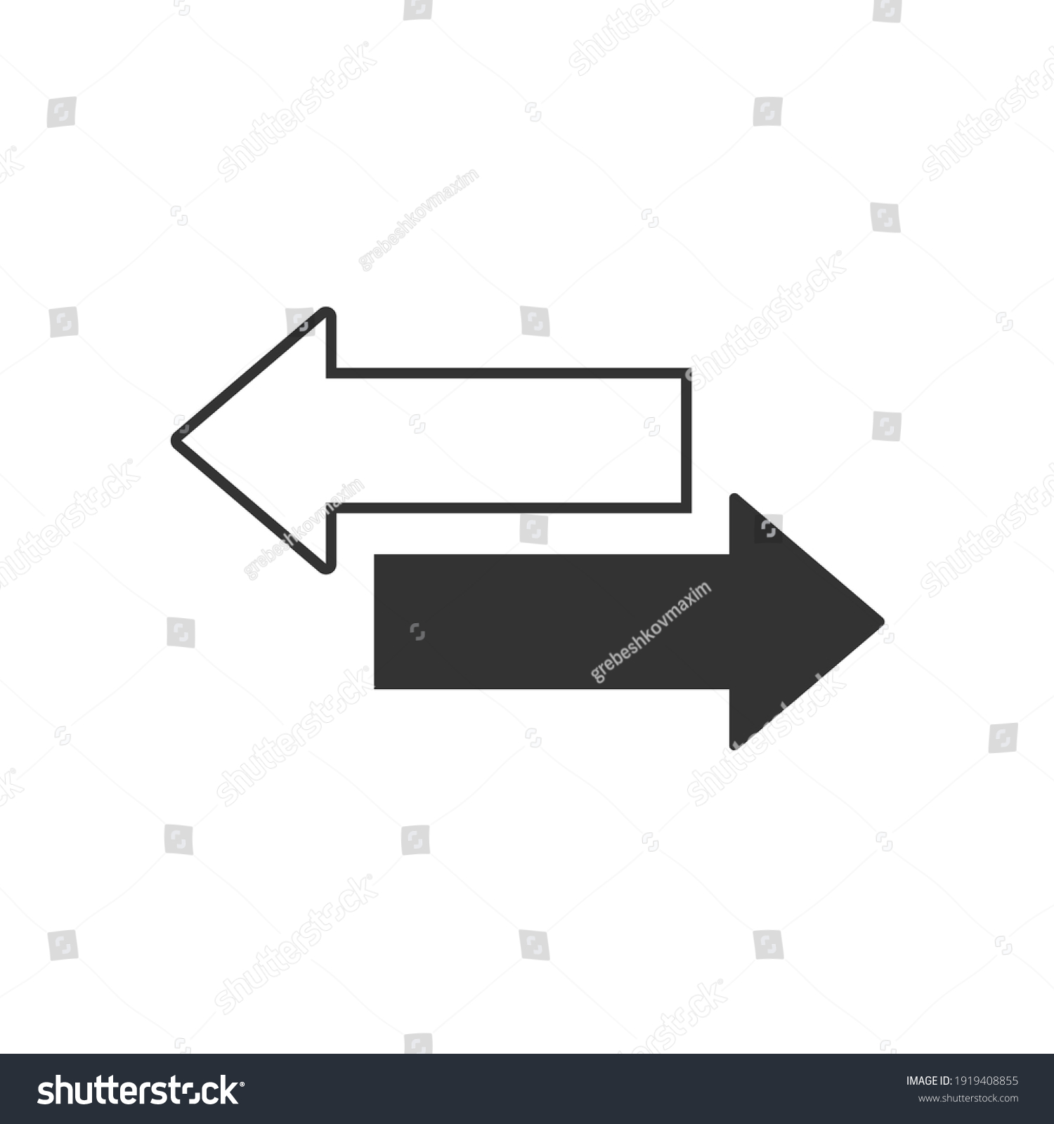 Two Opposite Arrows Icon Transfer Vector Stock Vector (Royalty Free ...