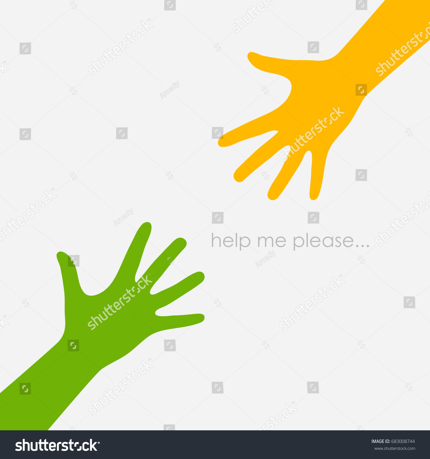 Two Outstretched Hands Help Concept Symbol Stock Vector (Royalty Free ...