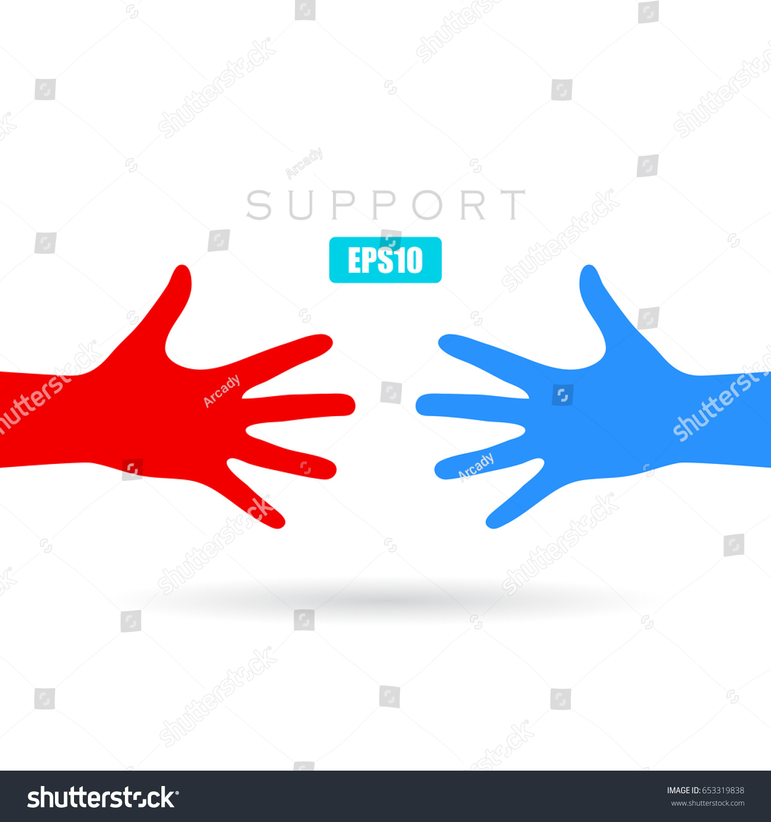 Two Outstretched Hands Vector Poster On Stock Vector (Royalty Free ...