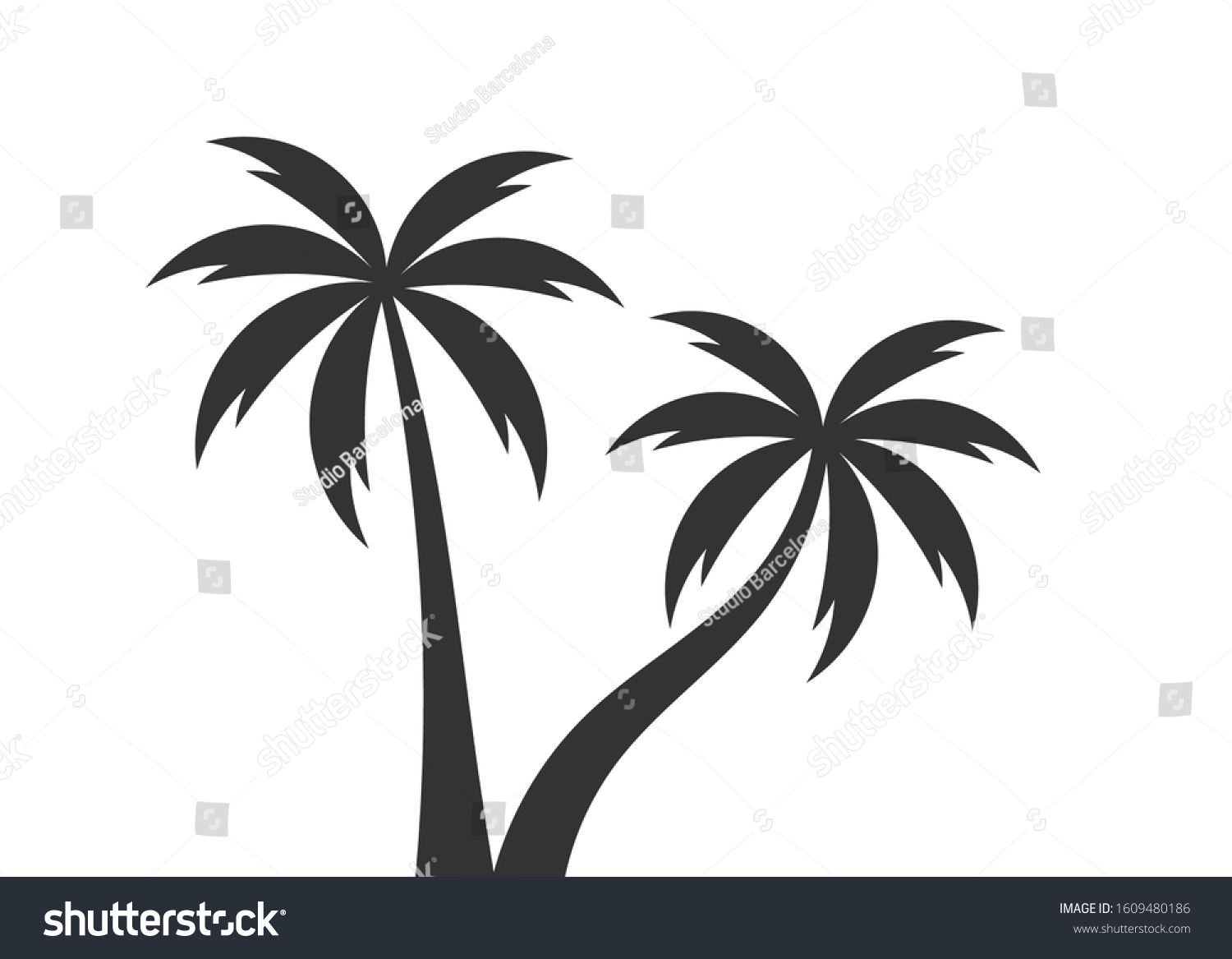 Two Palm Trees Vector Illustration Stock Vector (Royalty Free ...