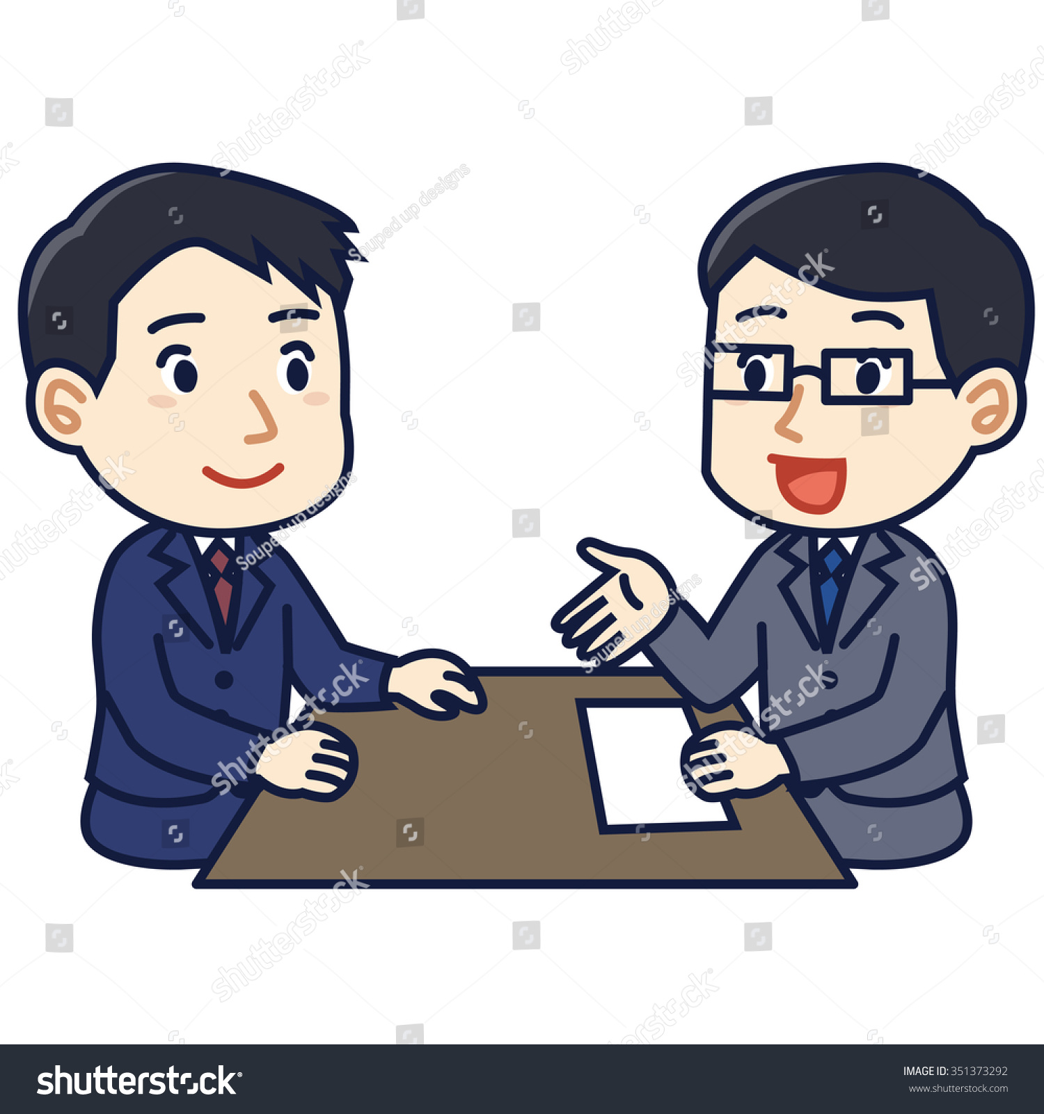 Two People Meeting Stock Vector (Royalty Free) 351373292 | Shutterstock