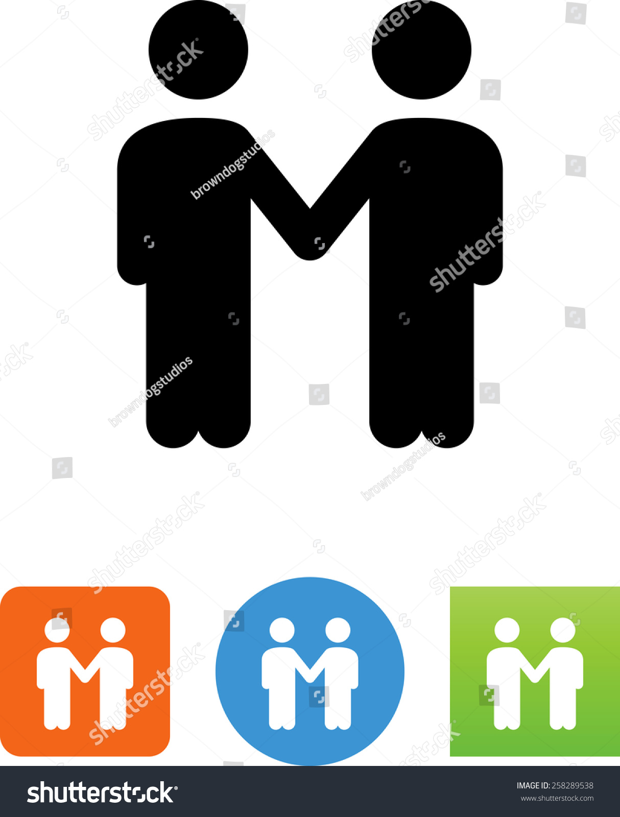 Two People Shaking Hands Icon Stock Vector (Royalty Free) 258289538