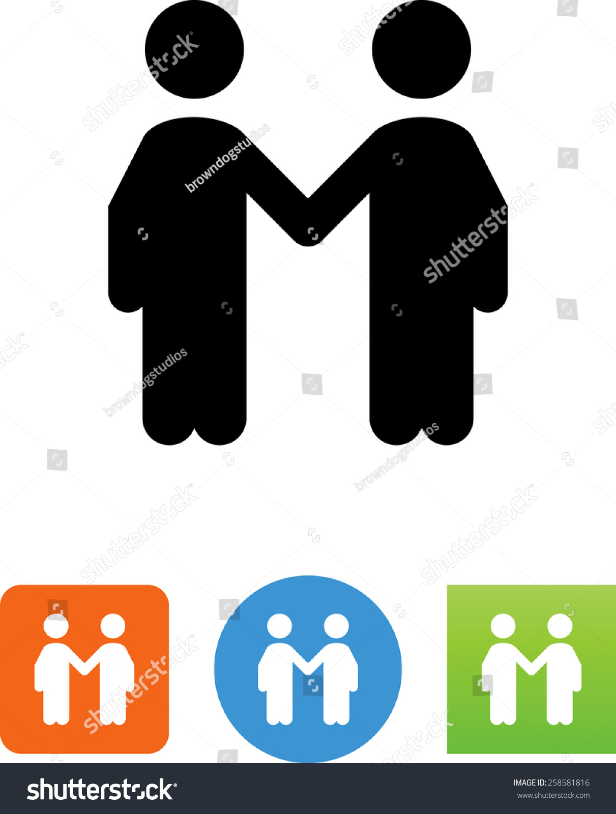 Two People Shaking Hands Icon Stock Vector (Royalty Free) 258581816 ...