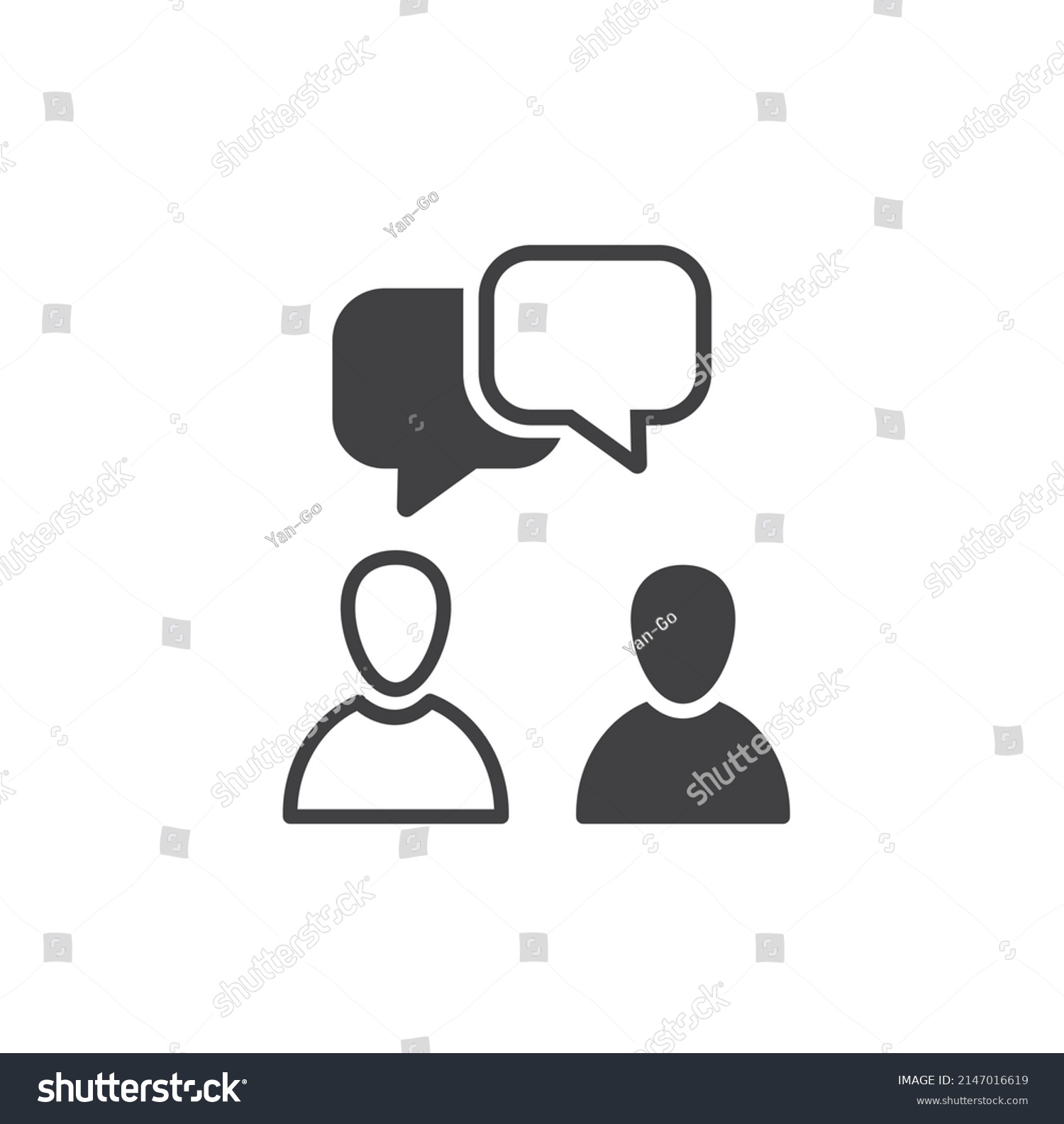 Two People Talk Through Dialogue Bubbles Stock Vector (Royalty Free ...
