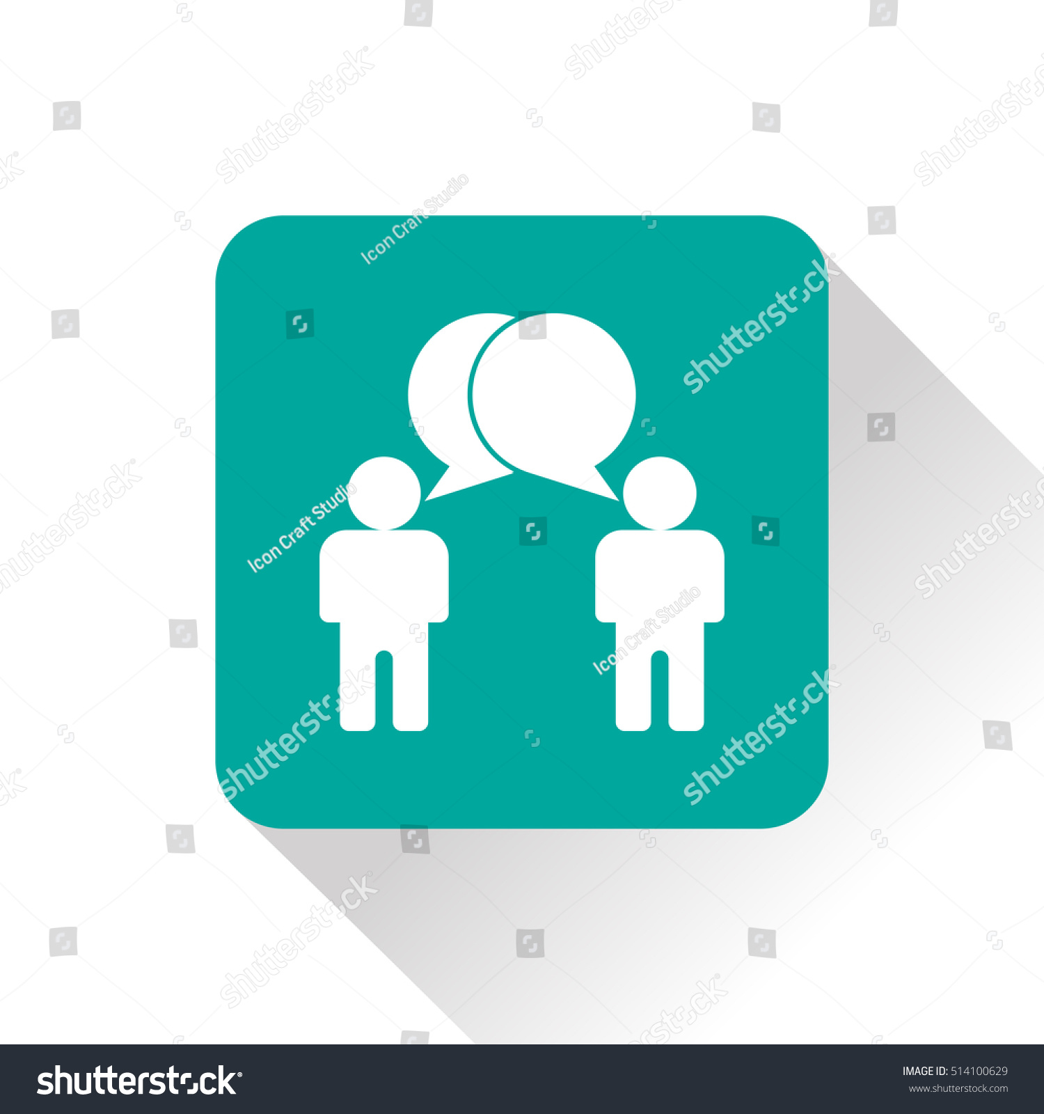 Two People Talking Flat Icon Vector Stock Vector (Royalty Free) 514100629