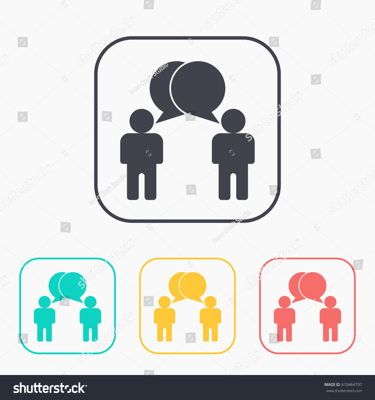 Two People Talking Flat Icon Vector Stock Vector (Royalty Free ...