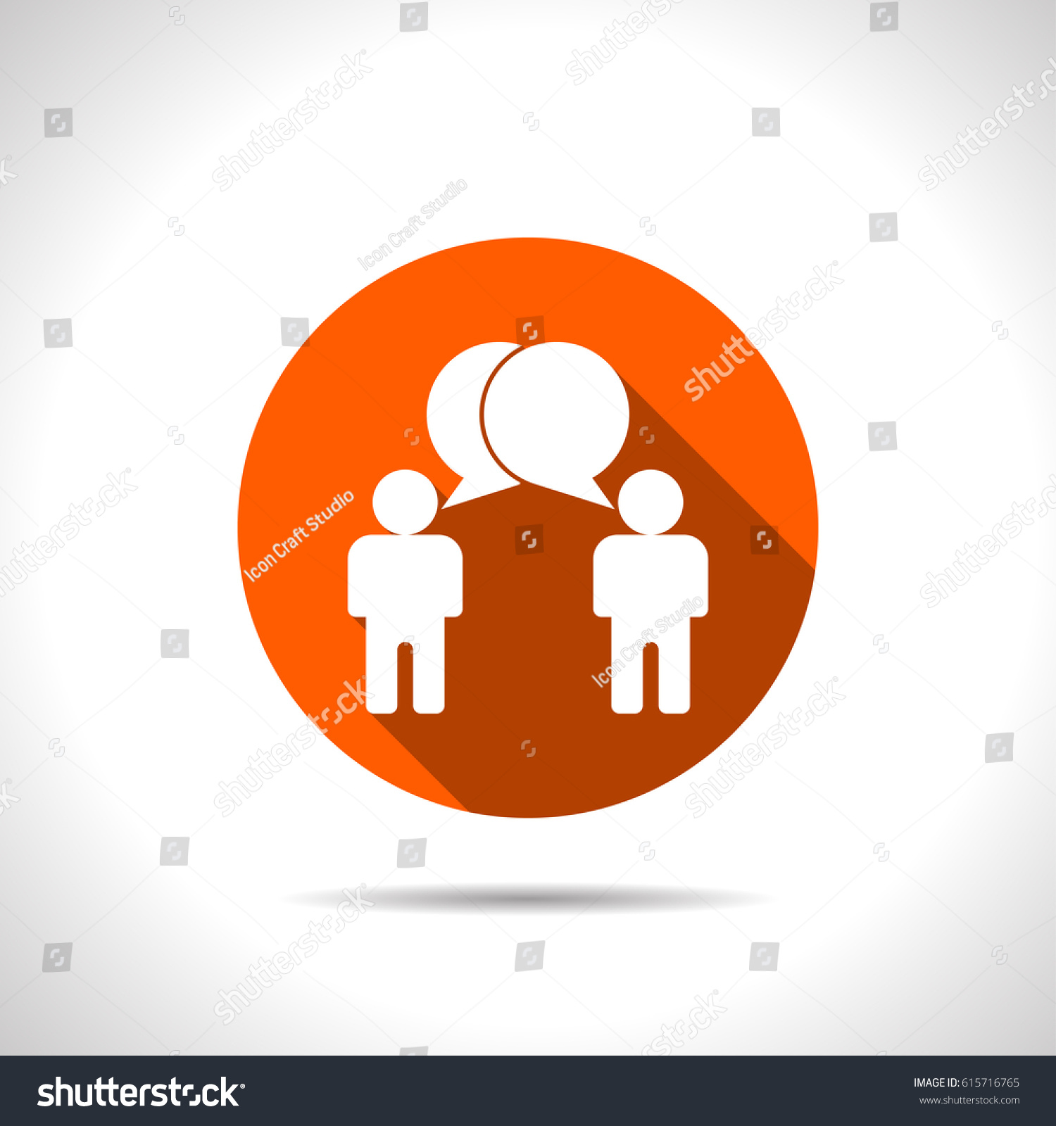 Two People Talking Flat Icon Vector Stock Vector (Royalty Free) 615716765