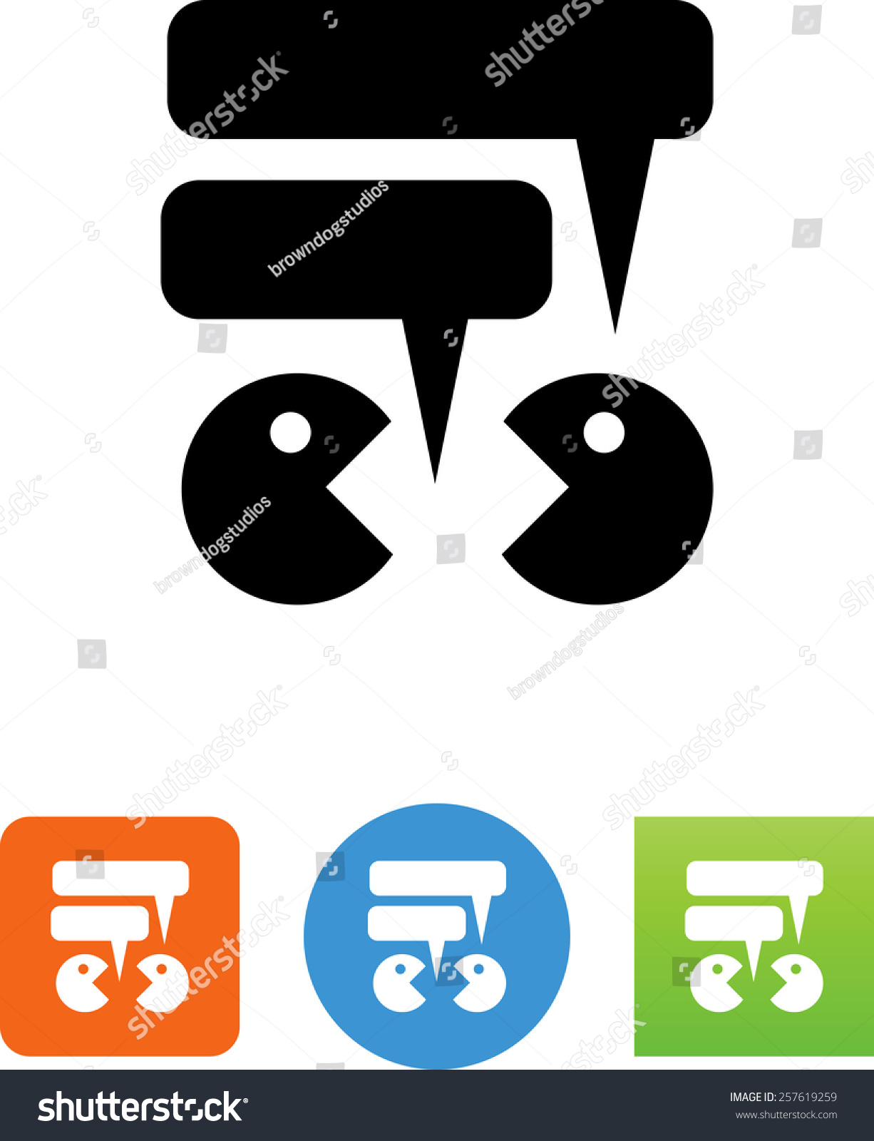 Two People Talking Icon Stock Vector (Royalty Free) 257619259
