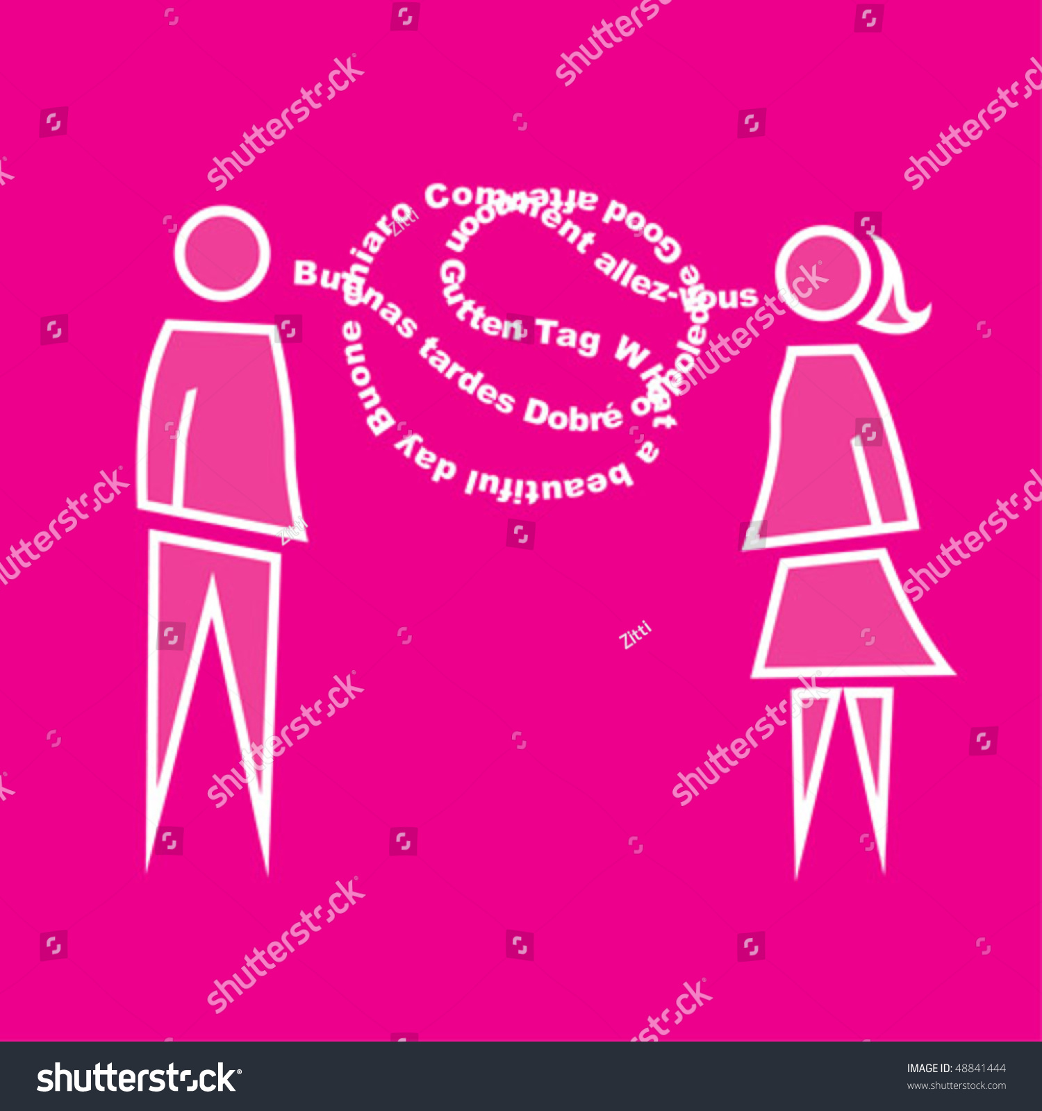 Two People Talking Different Languages Stock Vector (Royalty Free) 48841444