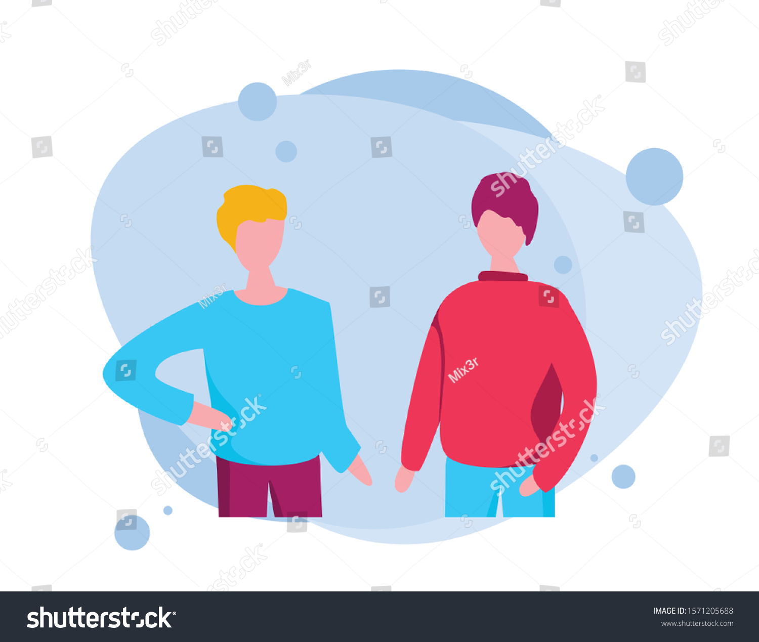 Two People Talking Vector Flat Illustration: เวกเตอร์สต็อก (ปลอดค่า ...