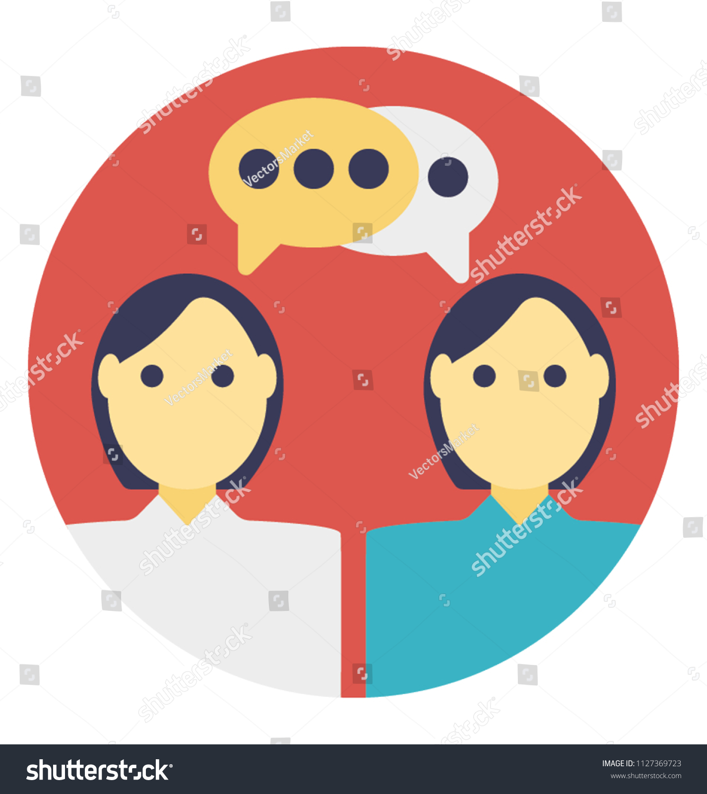 Two Person Communication Symbol Stock Vector (Royalty Free) 1127369723