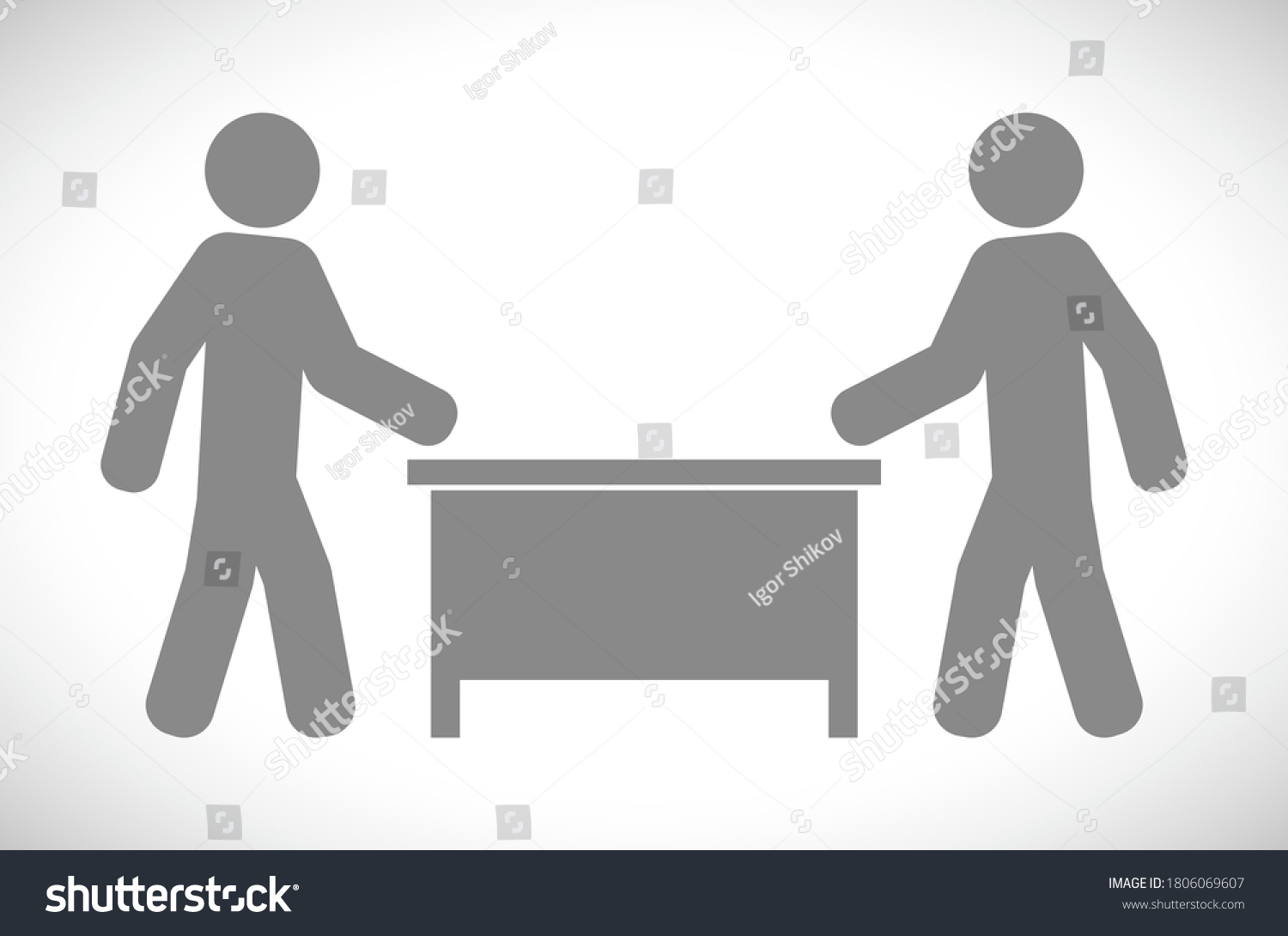 Two Person Table Teamwork Concept Icon Stock Vector (Royalty Free ...
