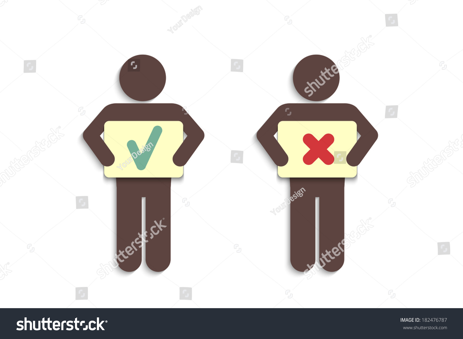 Two Persons Positive Negative Symbols Vector Stock Vector (Royalty Free ... Two Persons Positive Negative Symbols Vector Stock Vector (Royalty Free ...