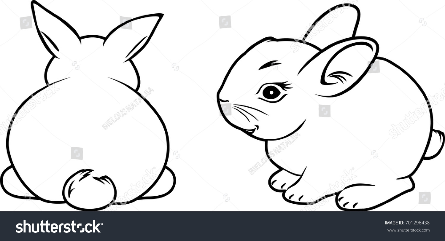 Two Rabbits Contour Drawing Vector: เวกเตอร์สต็อก (ปลอดค่าลิขสิทธิ์ ...