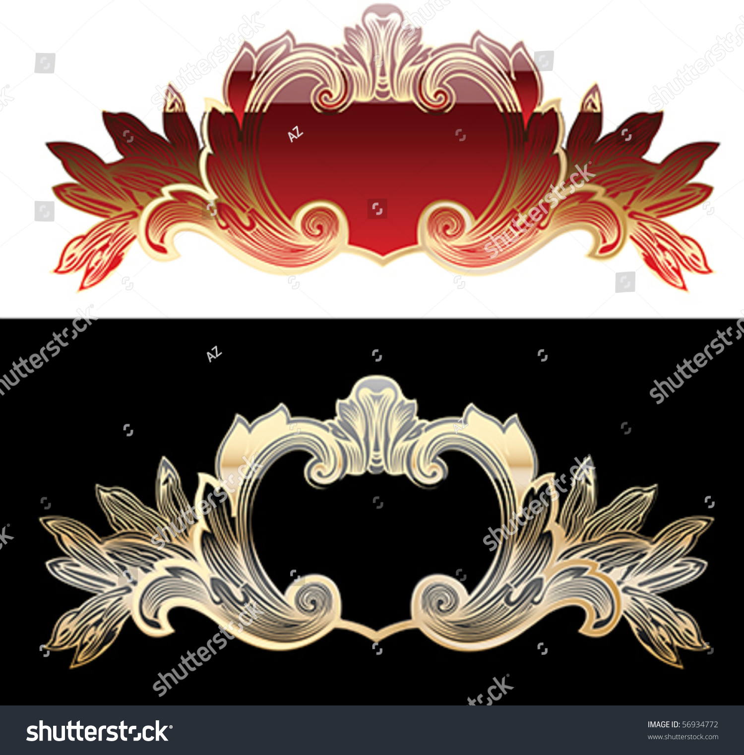 Two Red Gold Royal Design Elements Stock Vector (Royalty Free) 56934772