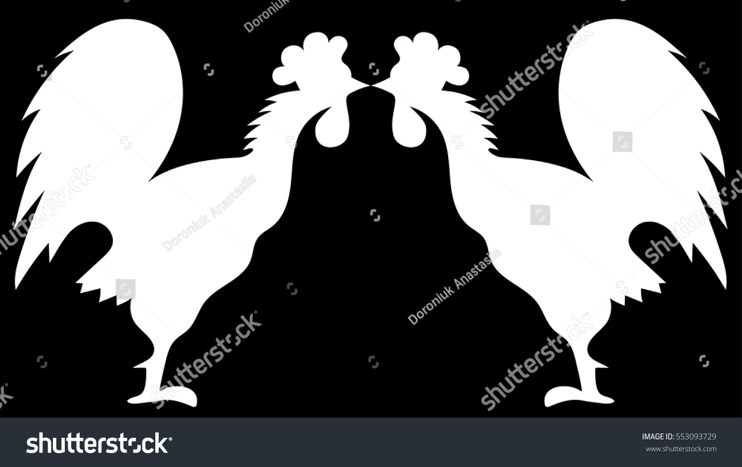 Two Rooster Battle Two Rooster Fighting Stock Vector (Royalty Free ...