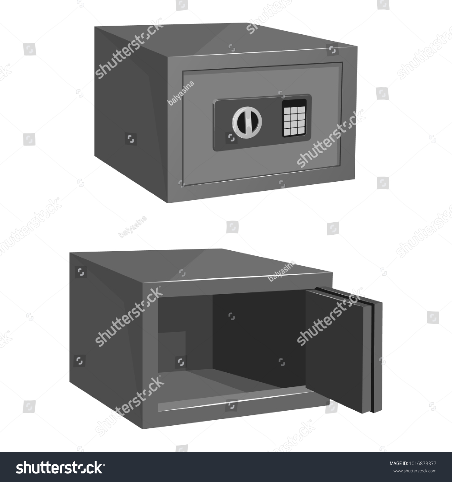 Two Safe Empty Closed Isolated On Stock Vector (Royalty Free ...