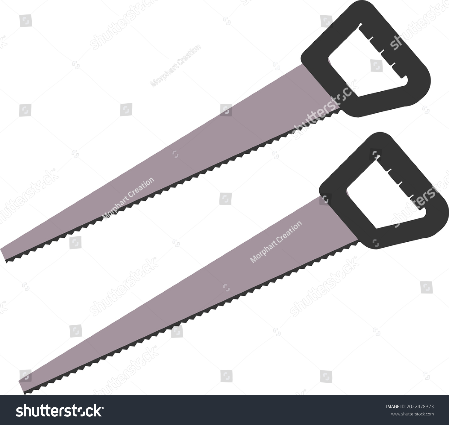 Two Saws Illustration Vector On White Stock Vector (Royalty Free ...
