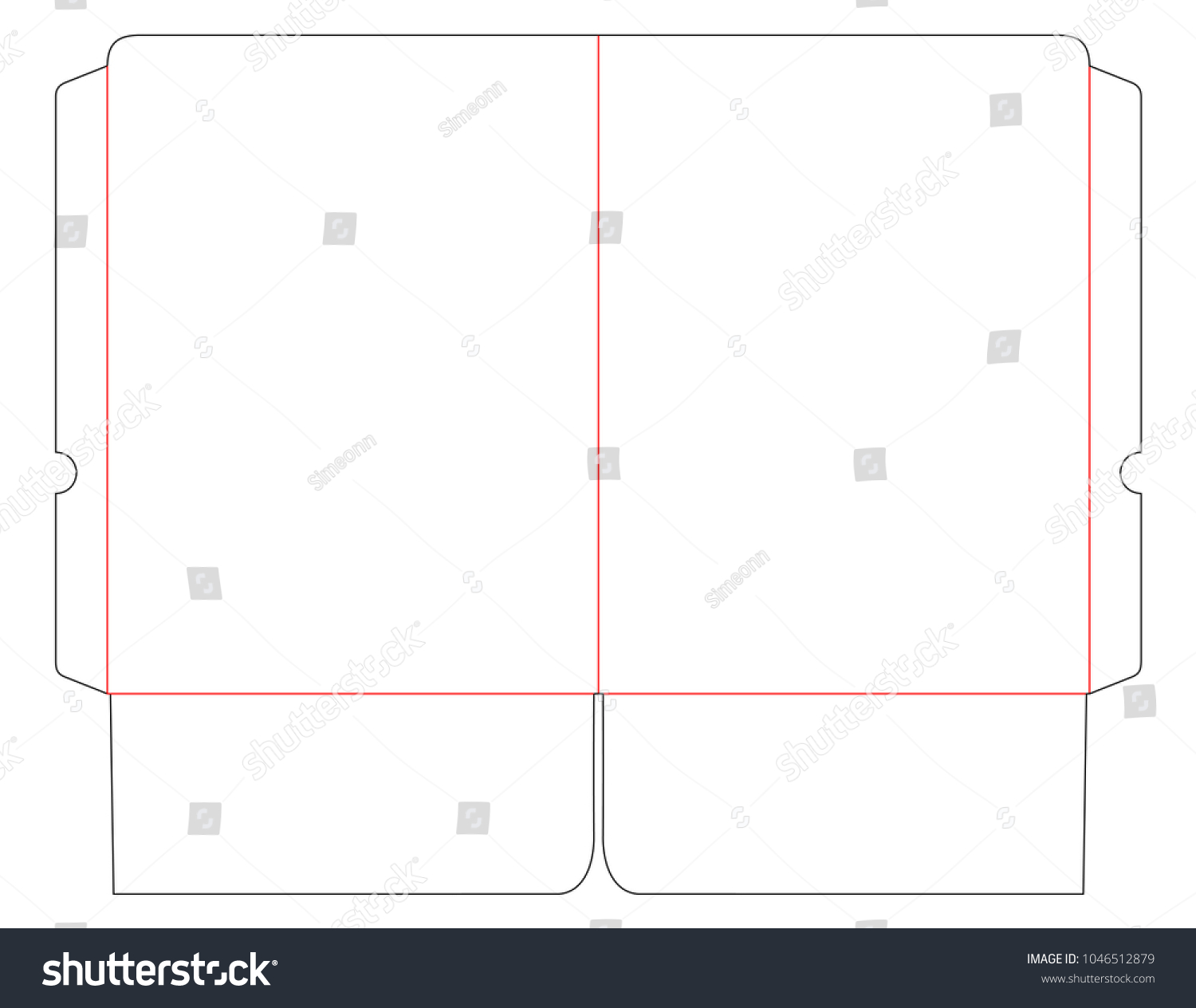 Two Section Folder A4 Documents Die Stock Vector (Royalty Free ...