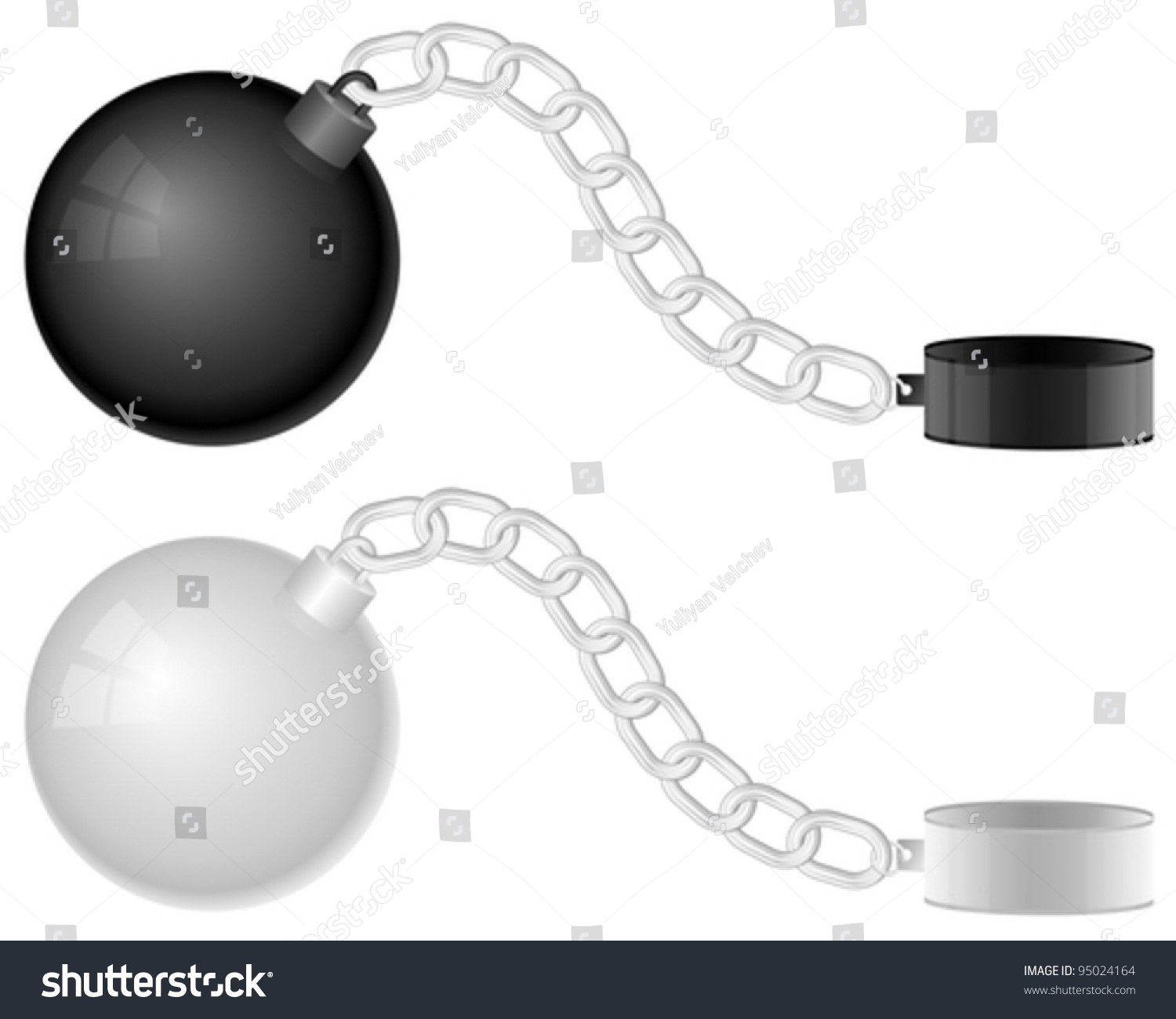 Two Shackles On White Background Stock Vector (Royalty Free) 95024164