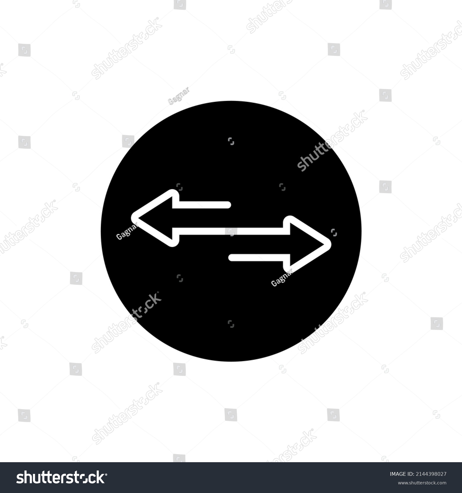 Two Side Icon Black Round Stock Vector (Royalty Free) 2144398027 ...