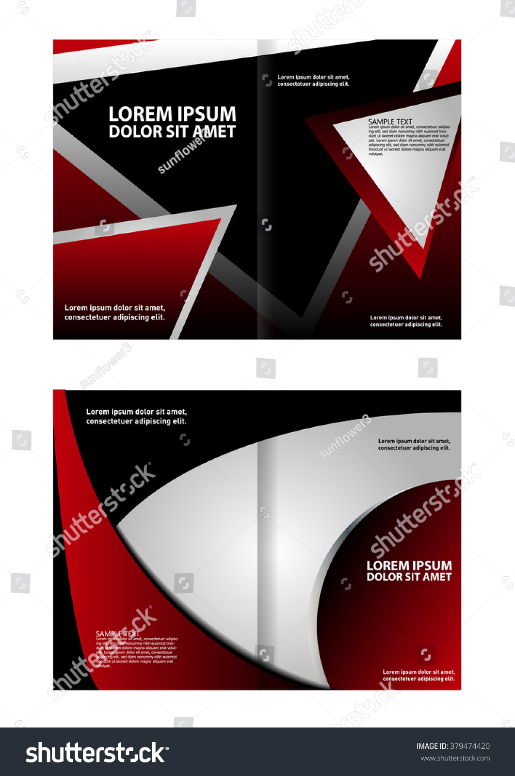 Two Sided Vector Brochure Design Place: vector de stock (libre de ...