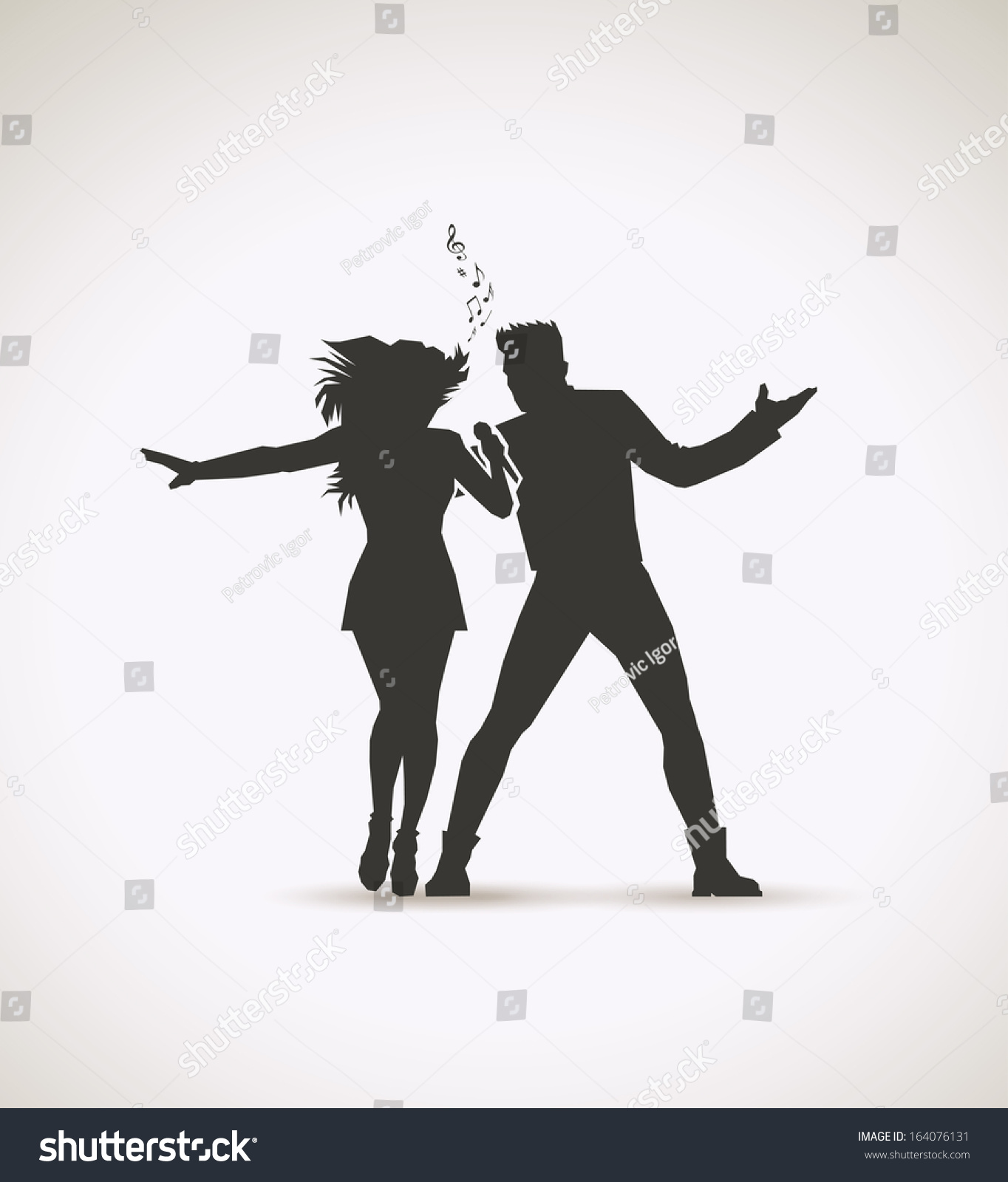 Two Singers Vector Illustration Stock Vector (Royalty Free) 164076131 ...