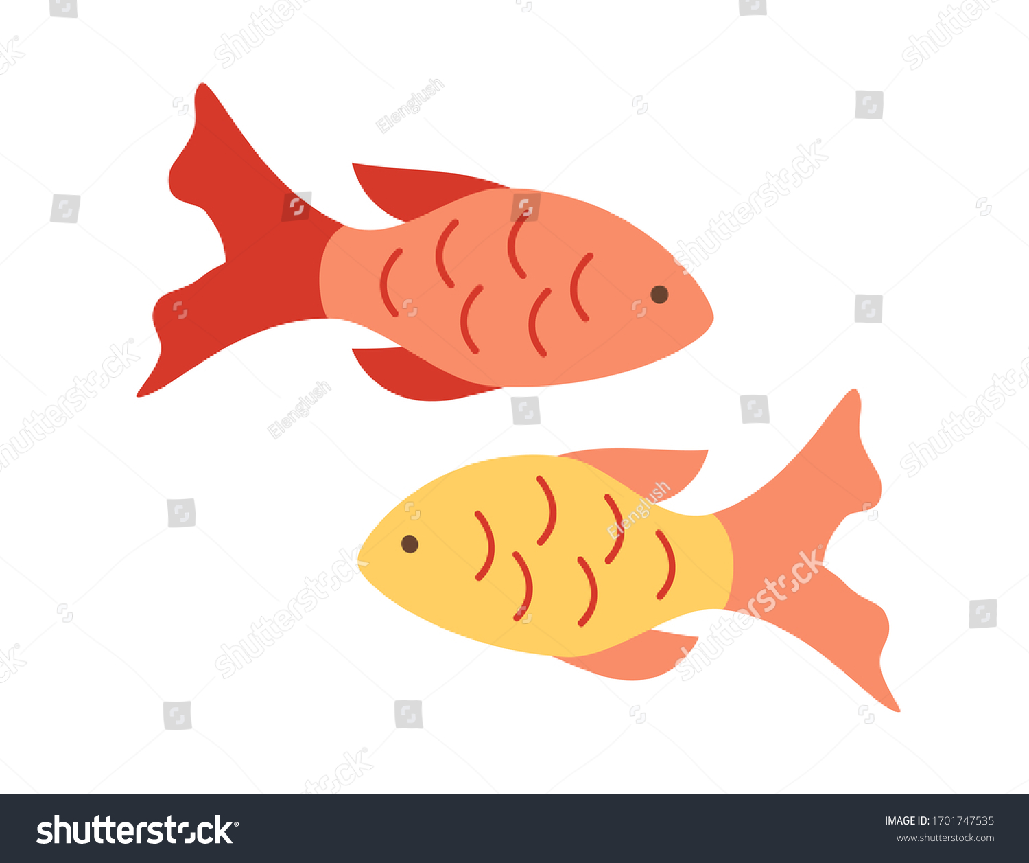 Two Small Colored Fish Vector Illustration Stock Vector (Royalty Free ...