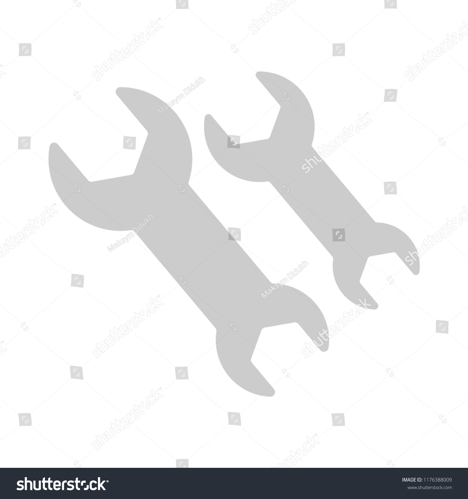 Two Spanners Spanner Tool Vector Illustration: vector de stock (libre ...