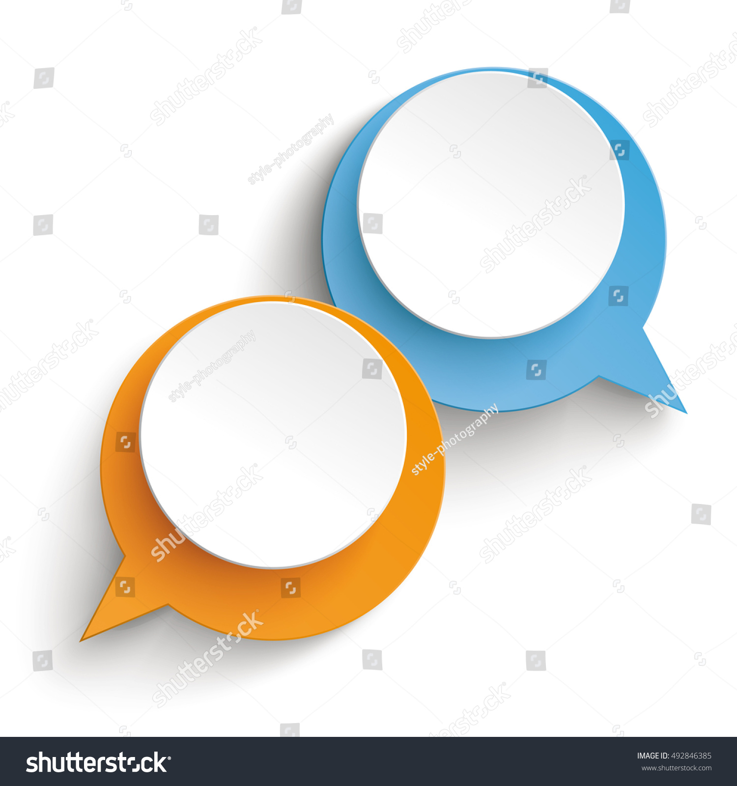 Two Speech Bubbles On White Background: vector de stock (libre de ...
