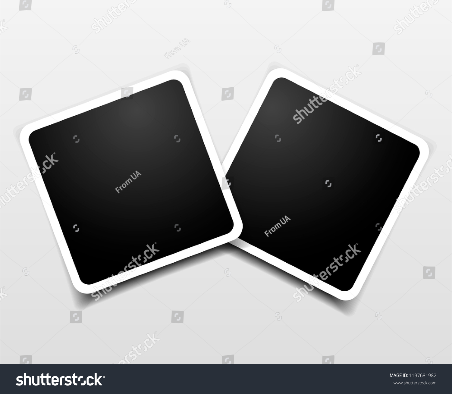 Two Square Photo Frame Vector Mockup Stock Vector (Royalty Free) 1197681982