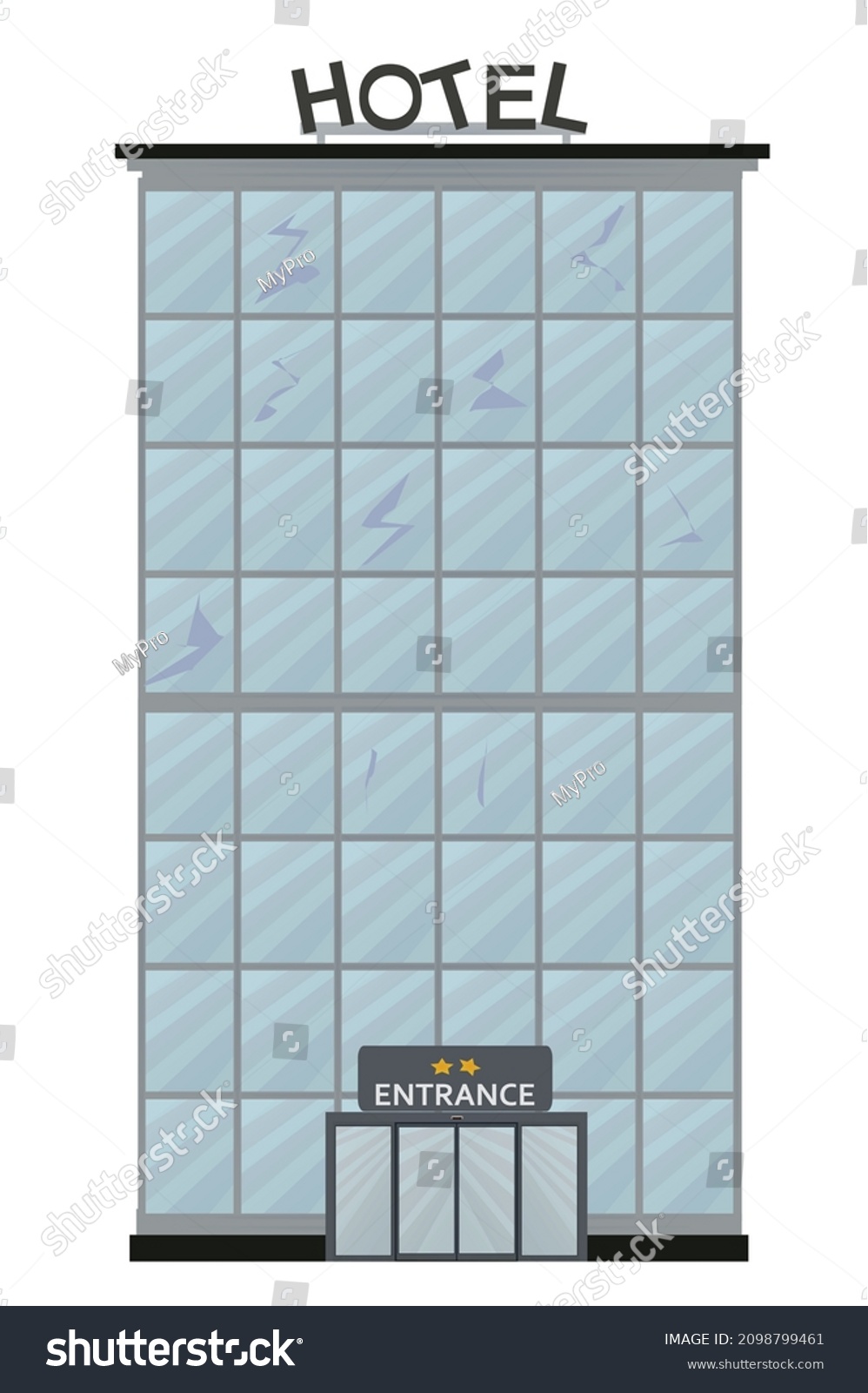 Two Stars Hotel Building Vector Stock Vector (Royalty Free) 2098799461 ...