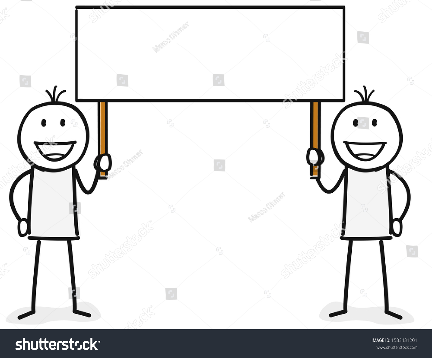 Two Stickman Empty Poster Text: เวกเตอร์สต็อก (ปลอดค่าลิขสิทธิ์ ...