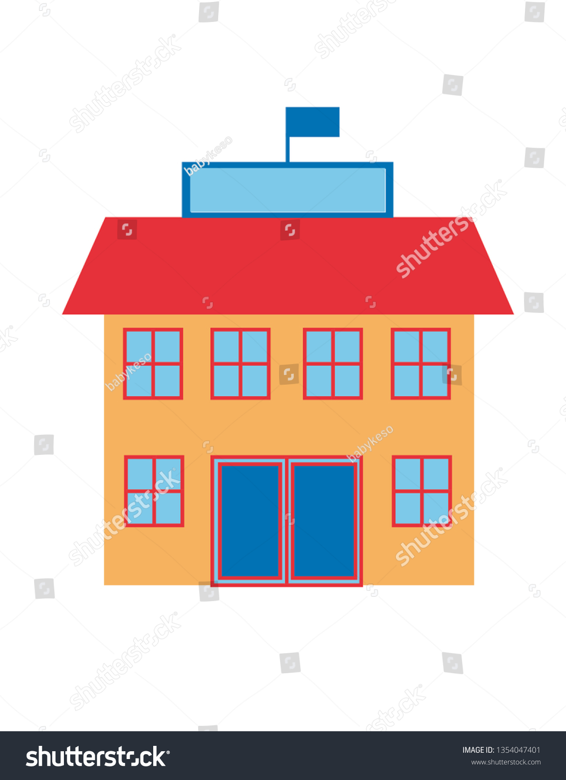 Two Story School Building Stock Vector (Royalty Free) 1354047401 ...