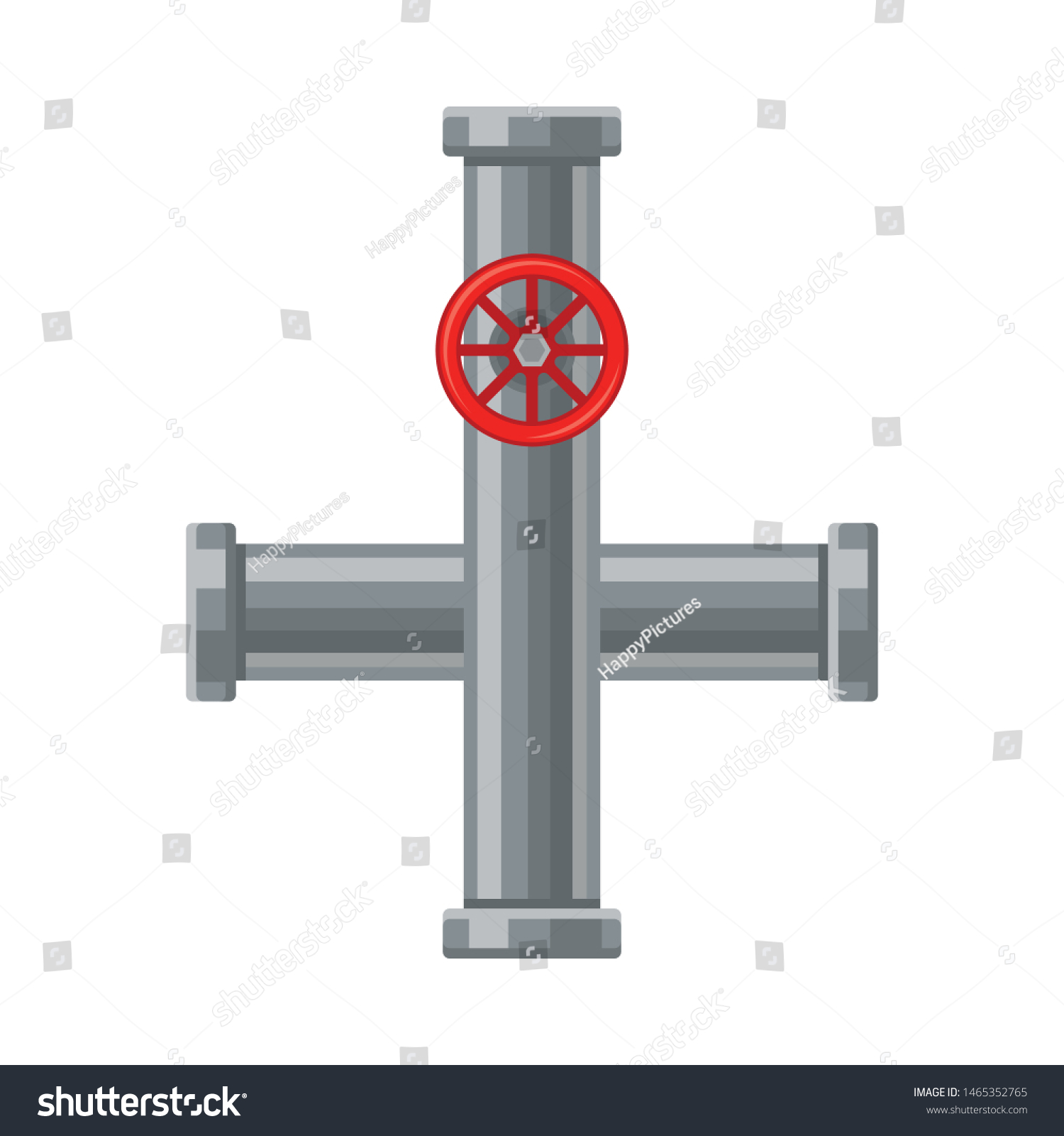 Two Straight Pipes Intersect Vector Illustration Stock Vector (Royalty ...