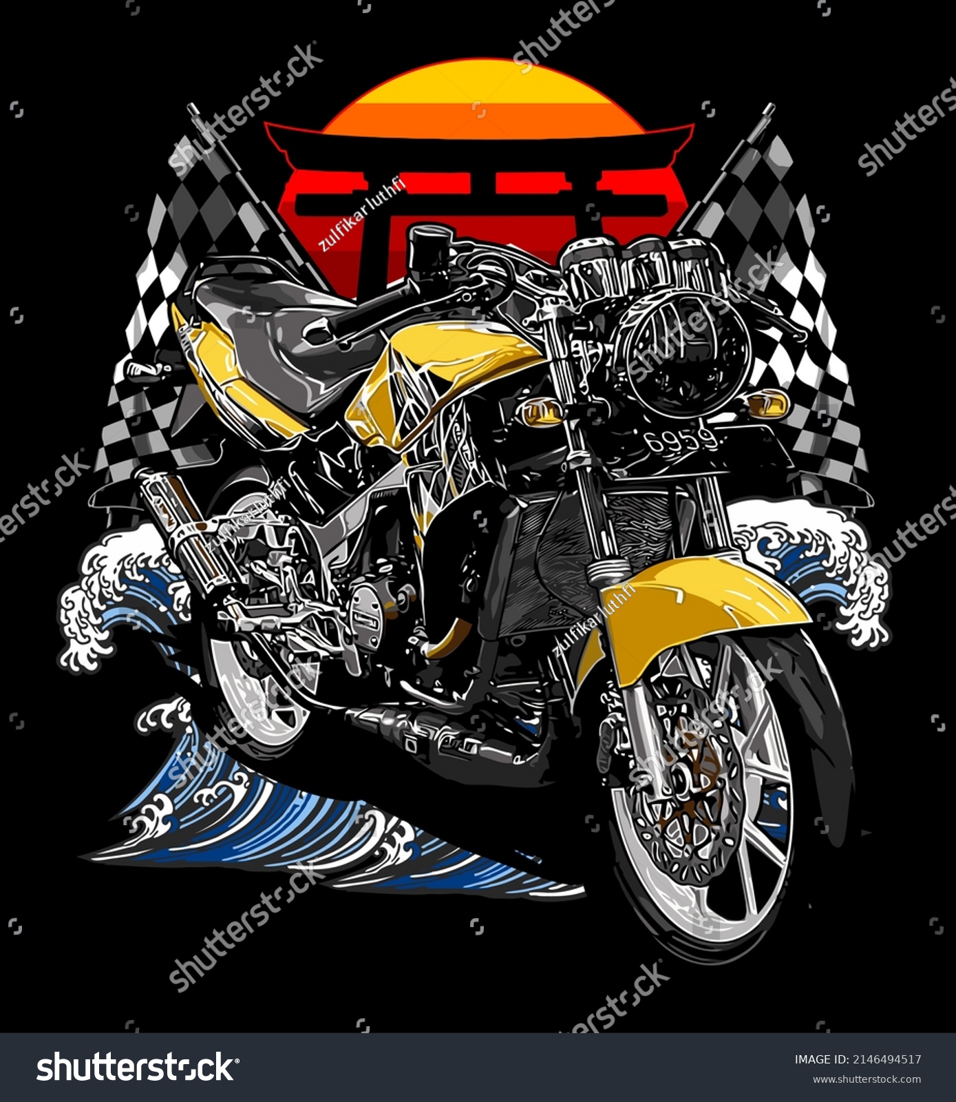Two Stroke Motorcycle Racing Flag Vector Stock Vector (Royalty Free ...