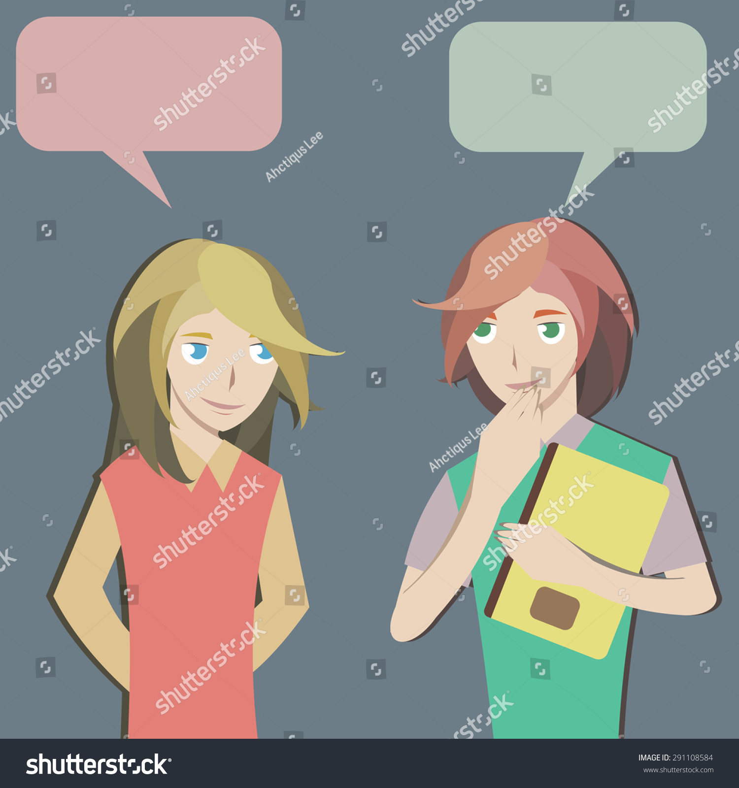 Two Students Chatting Stock Vector 291108584 - Shutterstock